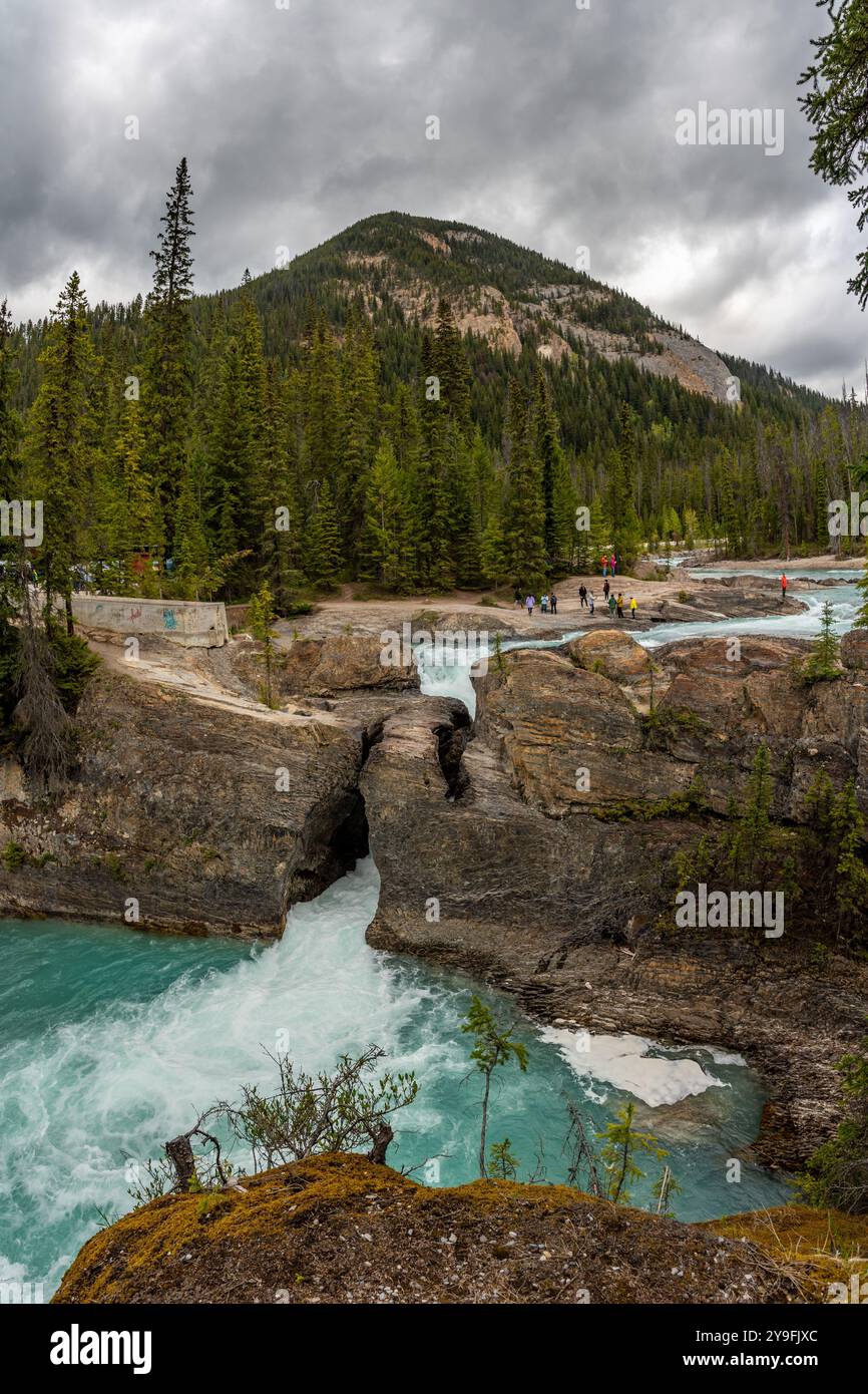 Stunning Natural Bridge in Yoho National Park during spring time with ...