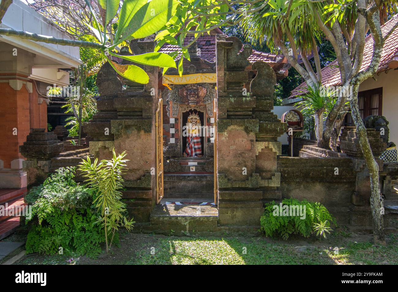 Beautiful classic temple, like it is in every village. Hindu belief in ...