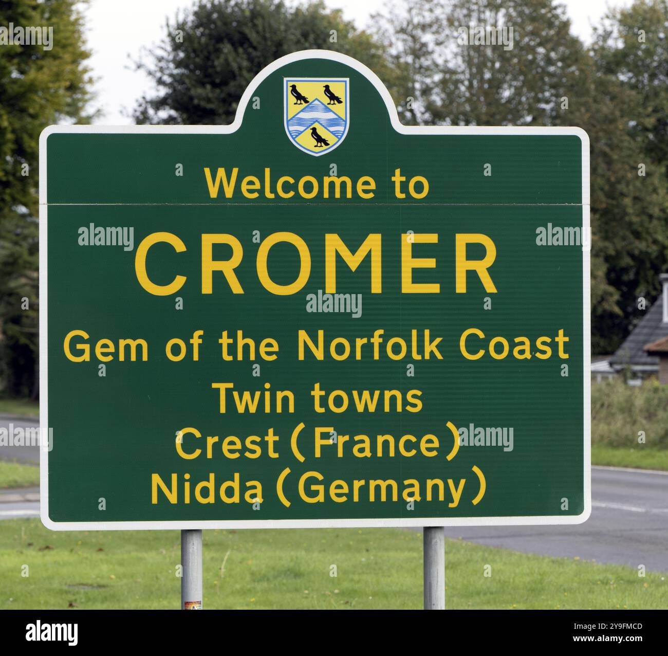 Welcome to Cromer sign, Cromer, Norfolk, England, UK Stock Photo - Alamy