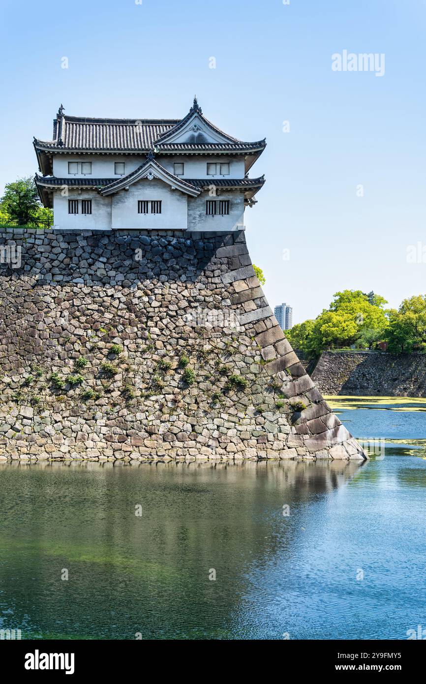 View with Inui-yagura Turret within Osaka Castle, Japan. The massive ...
