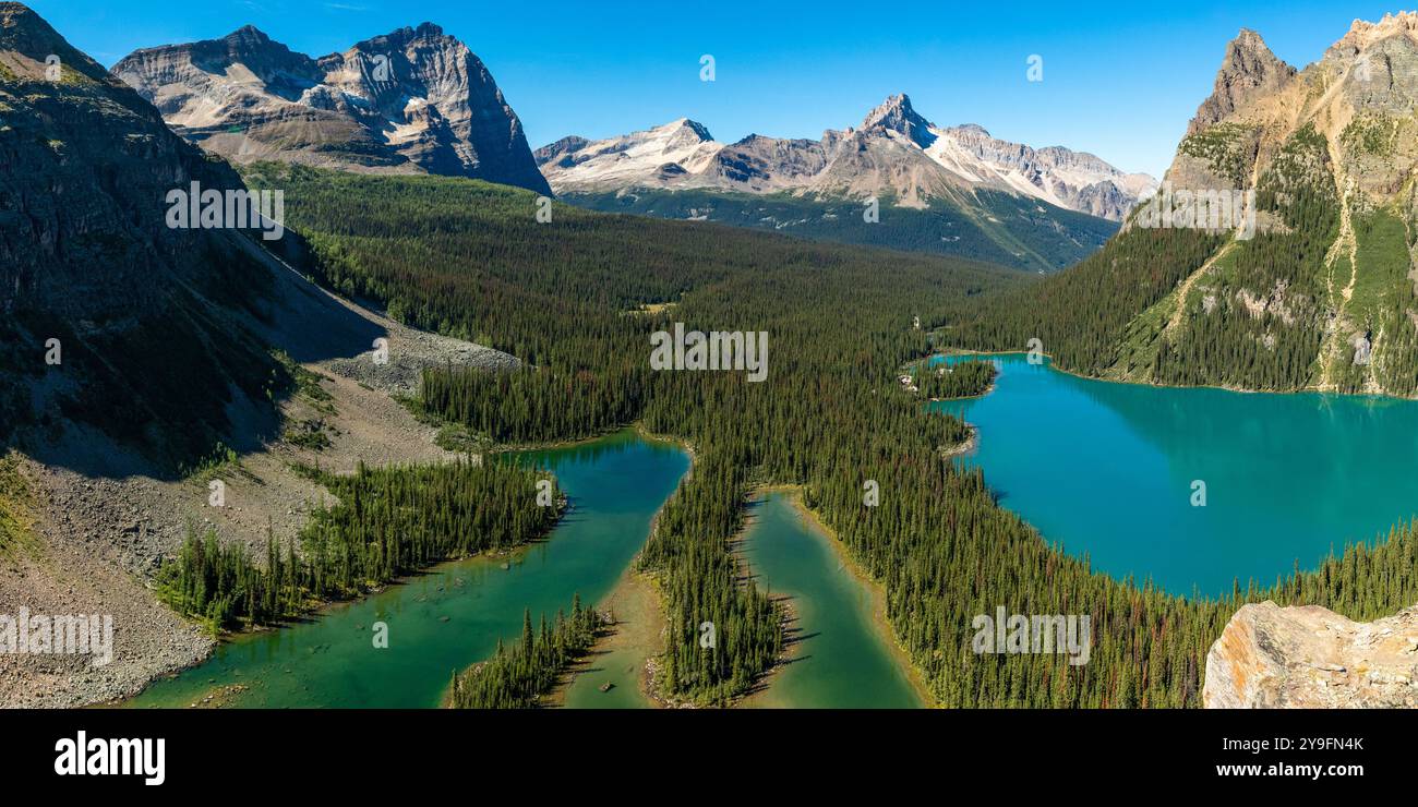 Staggering mountain scenes at Lake O'Hara during summer time with ...