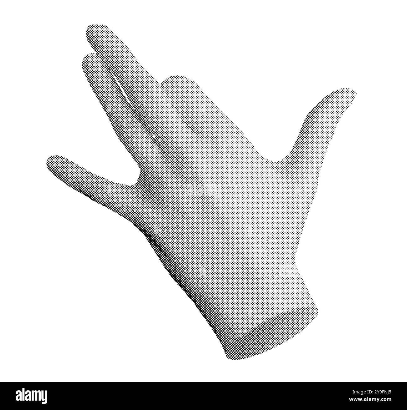 Hand making a quirky gesture with an eccentric and funny expression ...