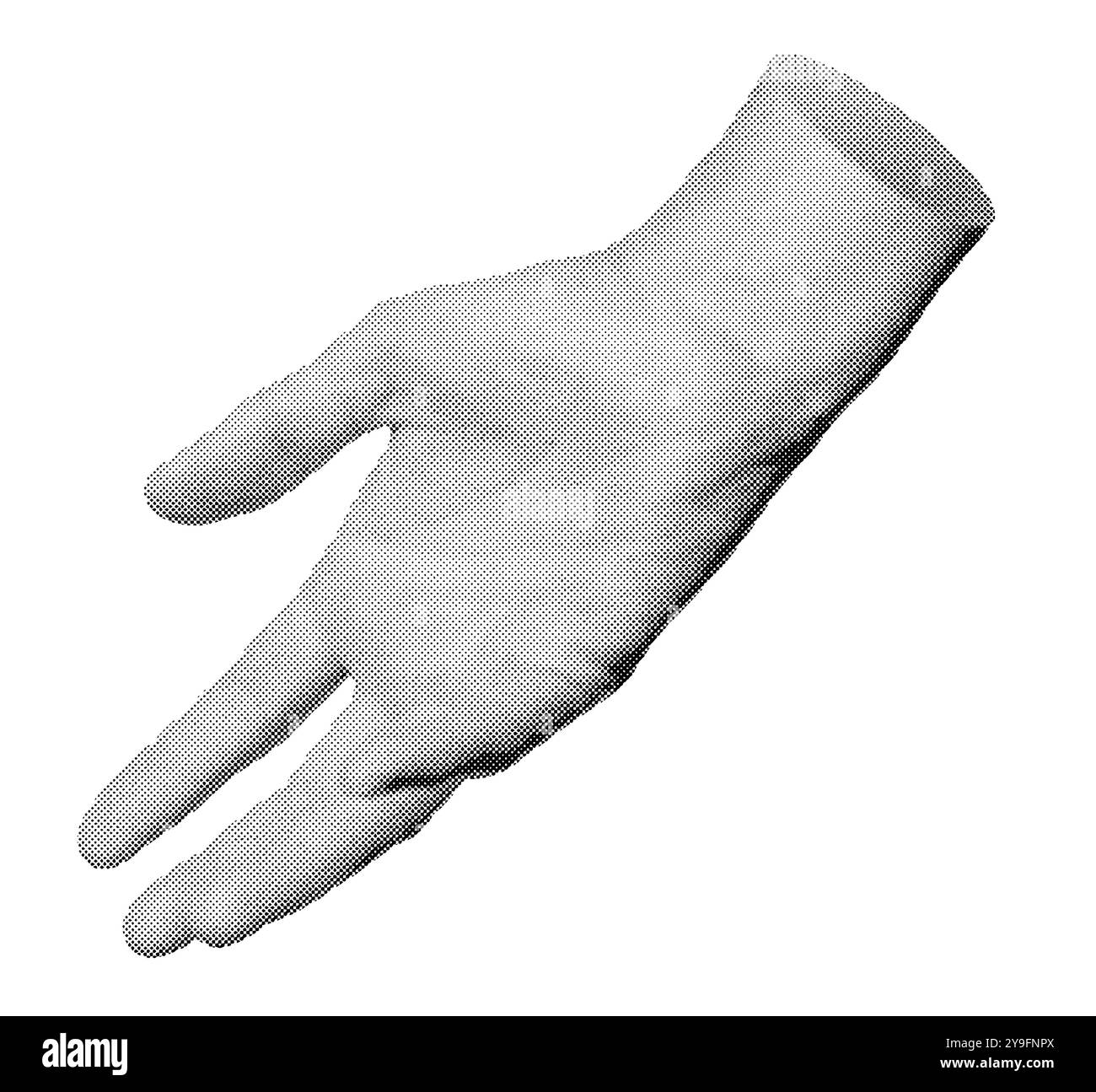 hand outstretched gesture, helping, touching. Halftone style vector ...