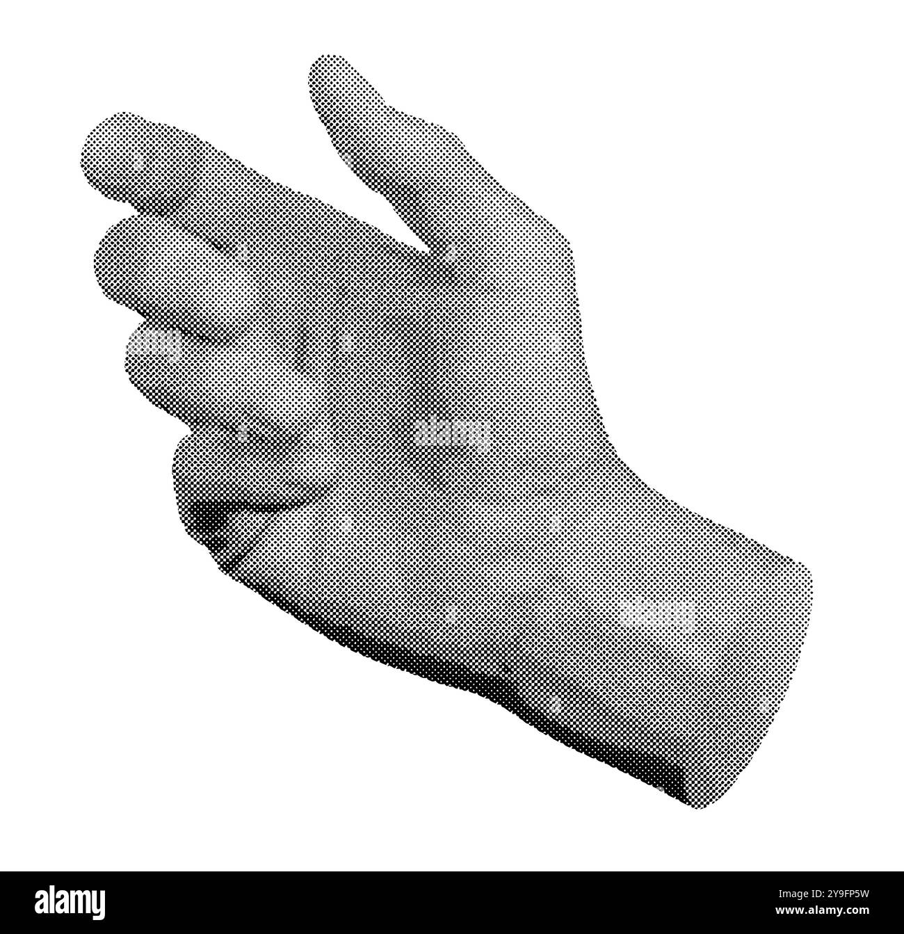 hand hold something, presenting, showing, grabbing. Halftone style ...