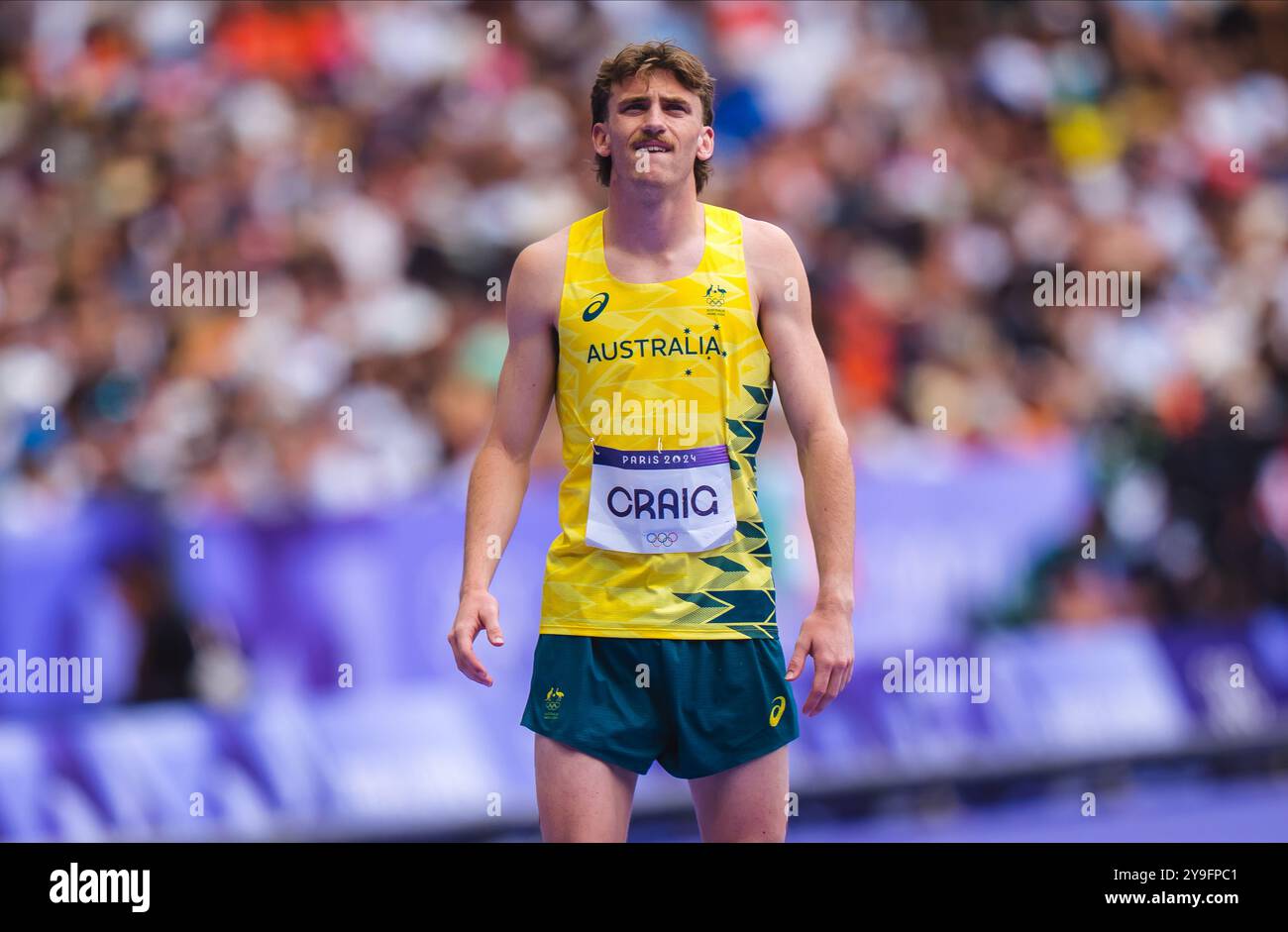 Peyton Craig participating in the 800 meters at the Paris 2024 Olympic ...