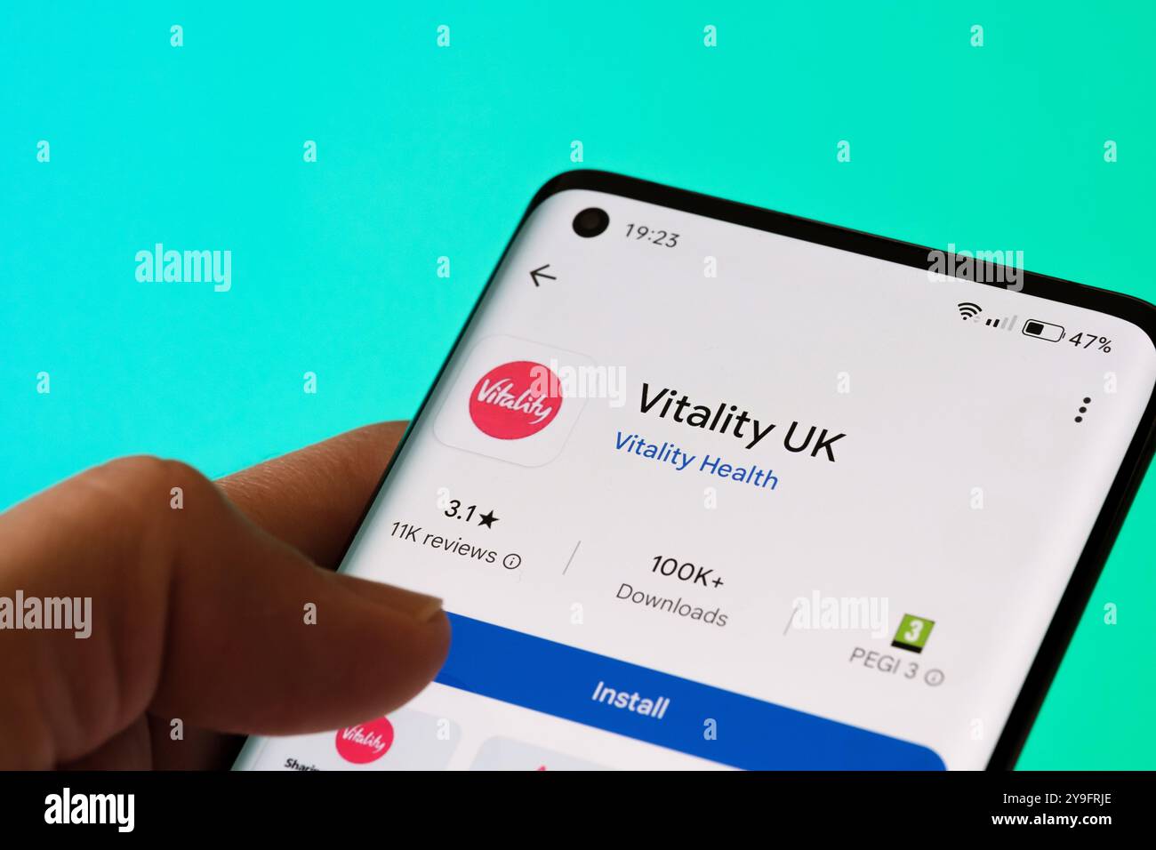 Vitality UK app displayed on a smartphone screen with over 100K ...