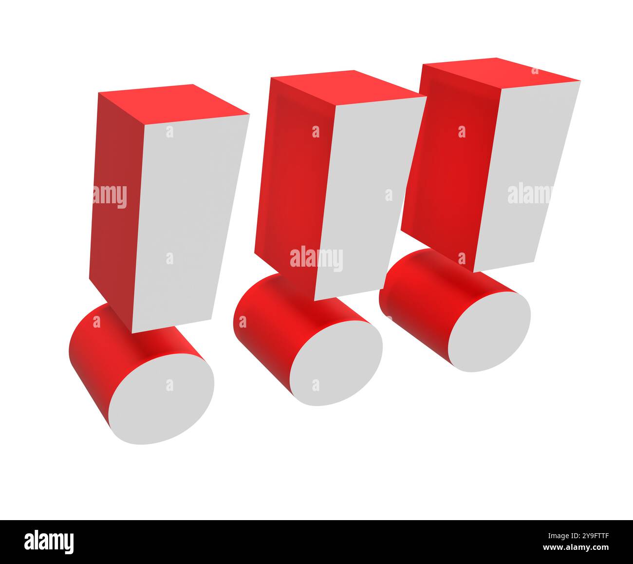 exclamation mark 3d sign letters on white background Stock Photo - Alamy