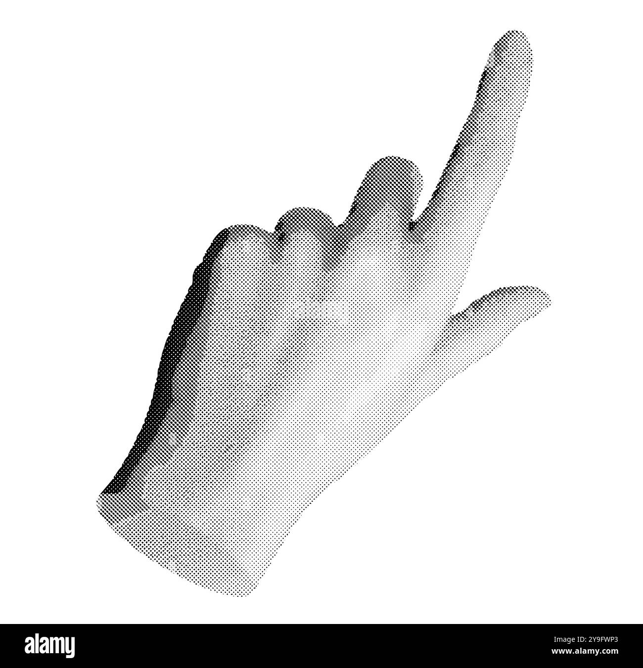 Index finger pointing gesture, indicating. Pointer forefinger. Halftone ...