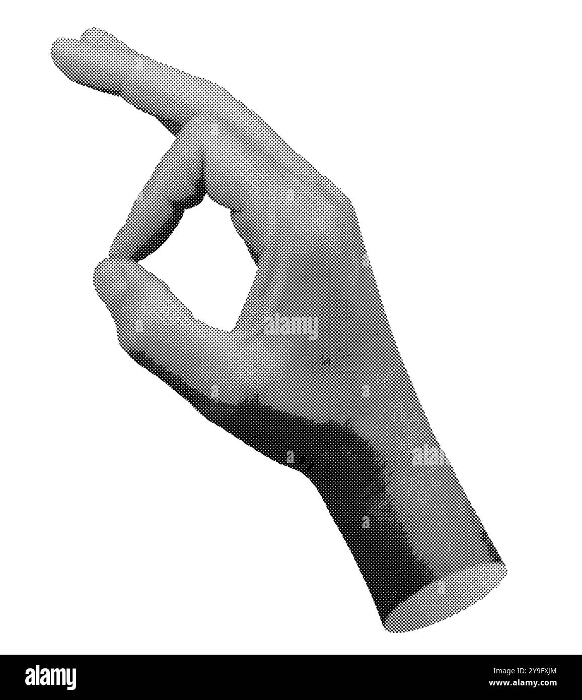 ok gesture sign, okay gesture. Halftone style vector isolated on white ...