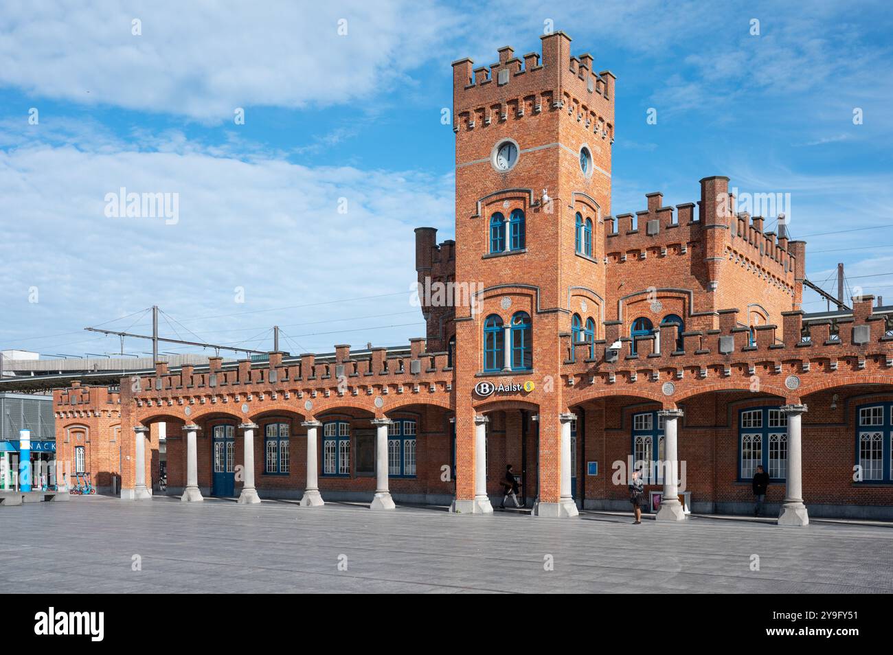 Monumental building of the railway station in Aalst, East Flanders ...