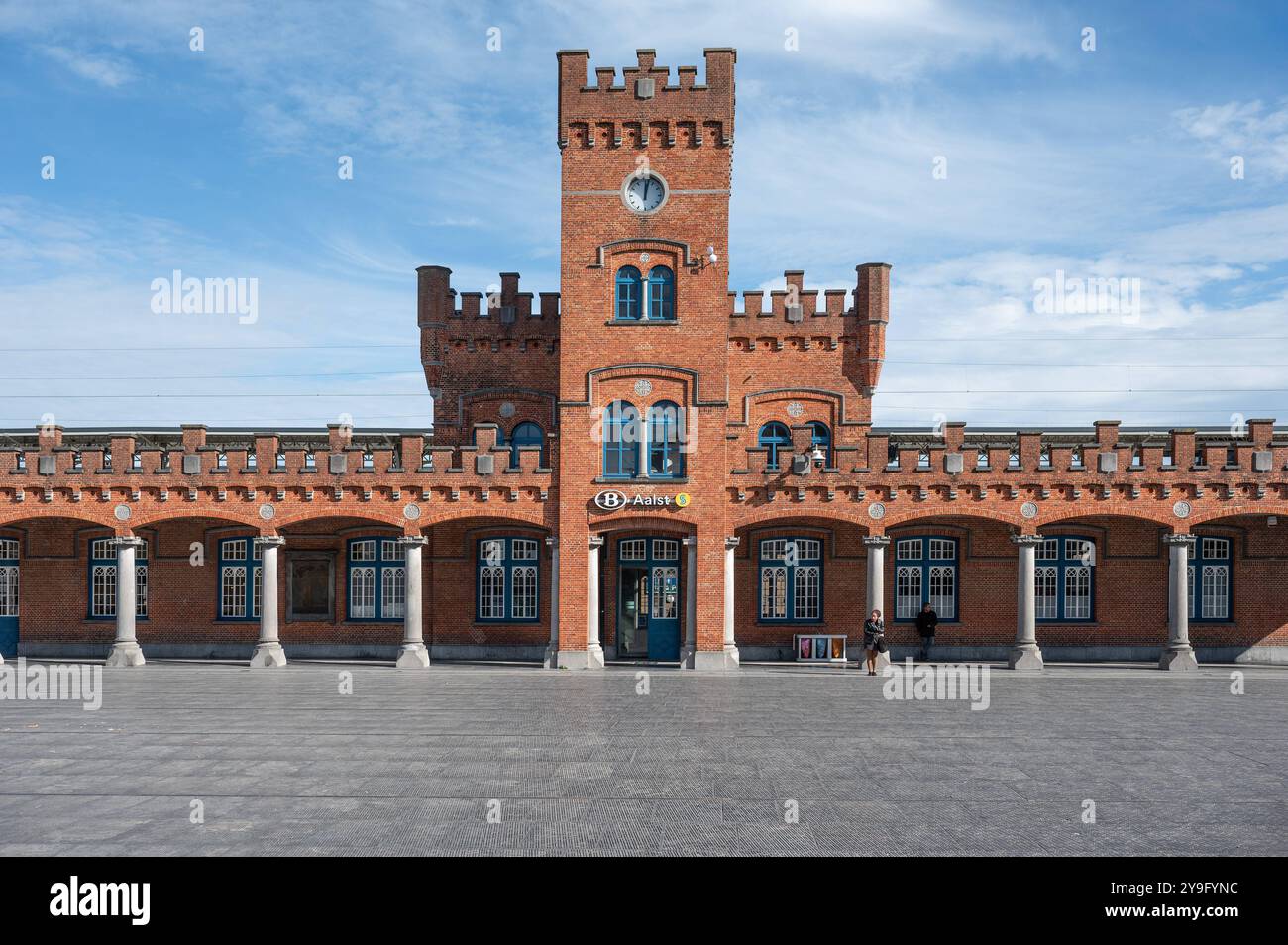 Monumental building of the railway station in Aalst, East Flanders ...