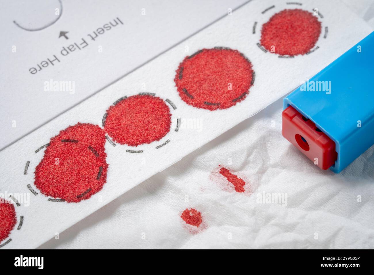 dry blood spots on a fiber filter for laboratory analysis, home health ...
