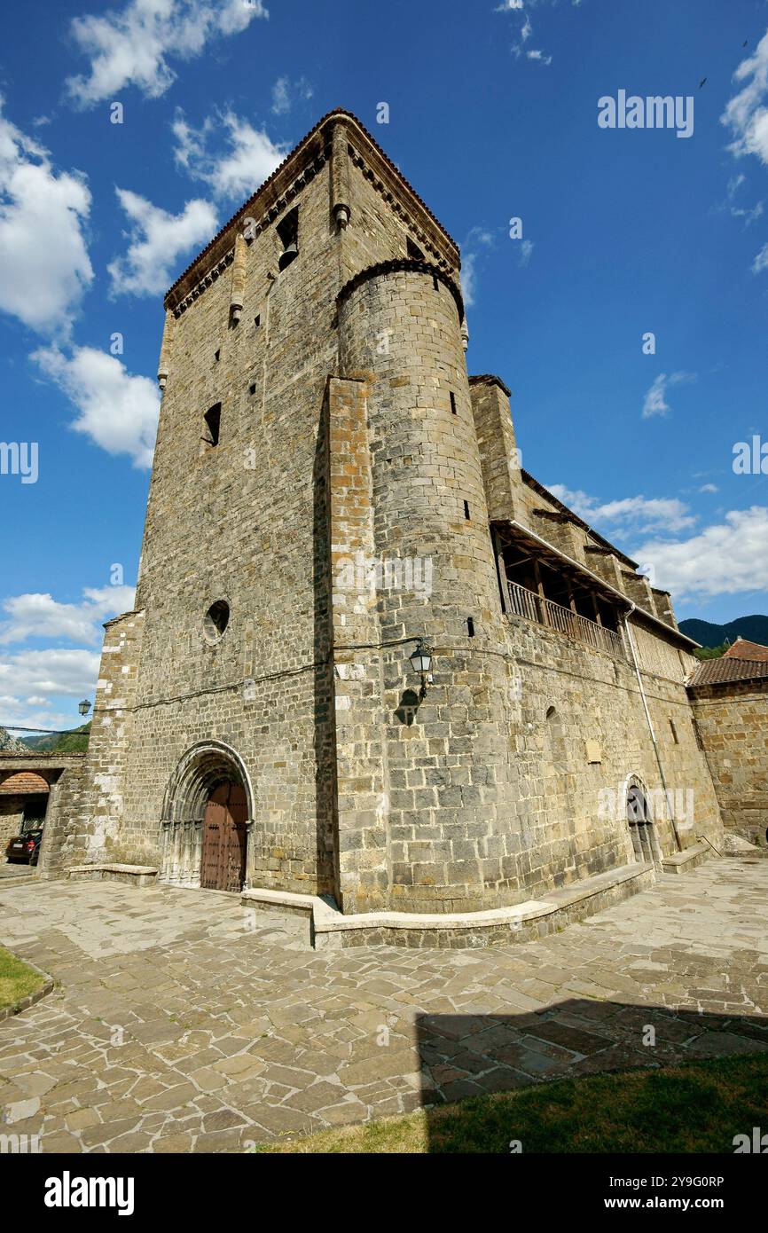 Church-fortress of San Ciprian (15th century). Isaba. Roncal Valley ...