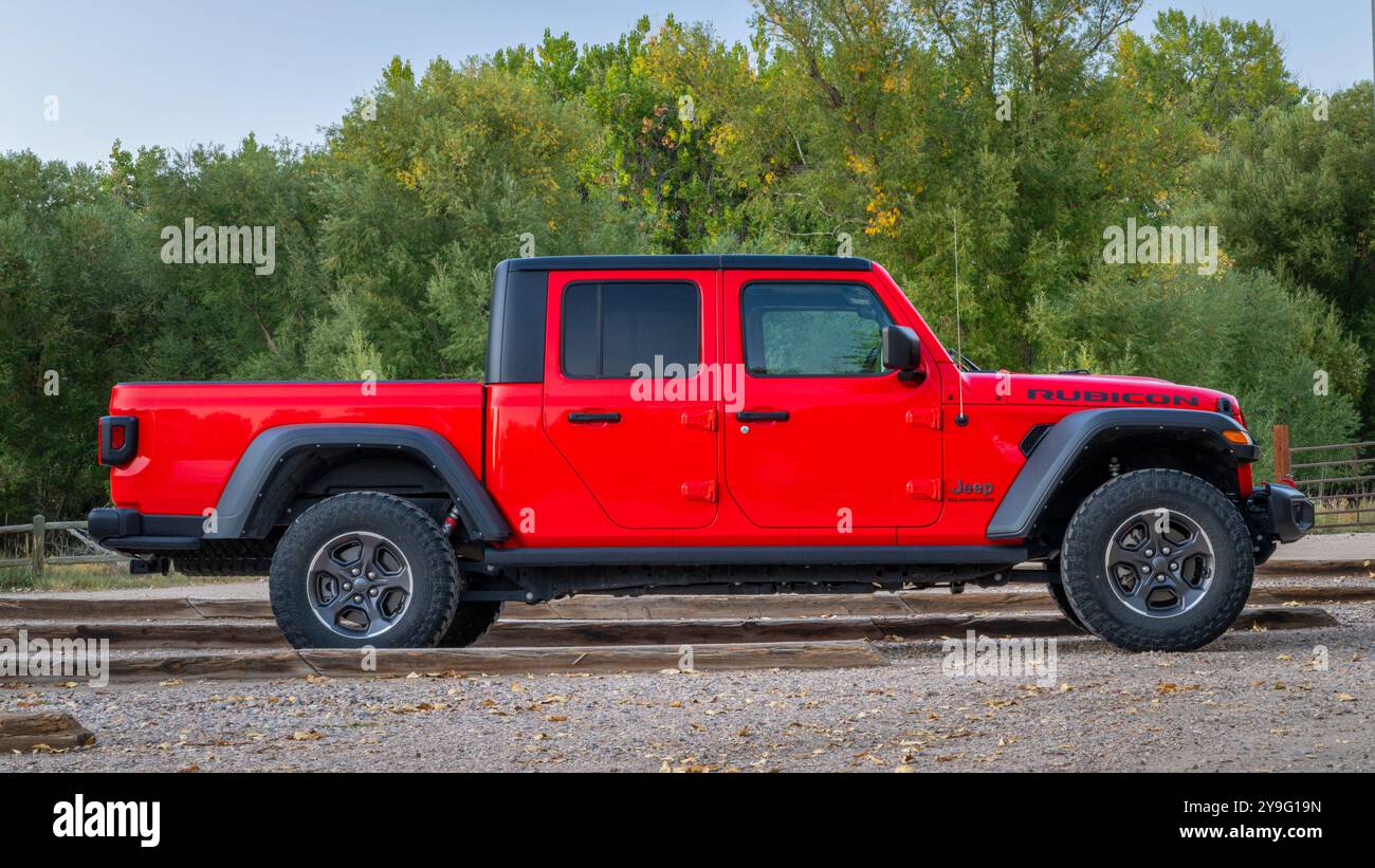 Fort Collins, CO, USA - October 2, 2024: A new Jeep Gladiator pick up ...