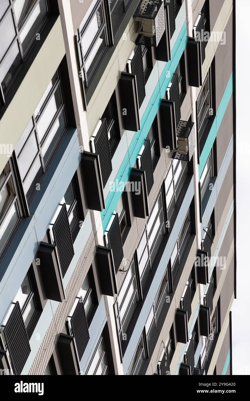 High-rise apartment buildings in a vibrant residential area showcasing ...