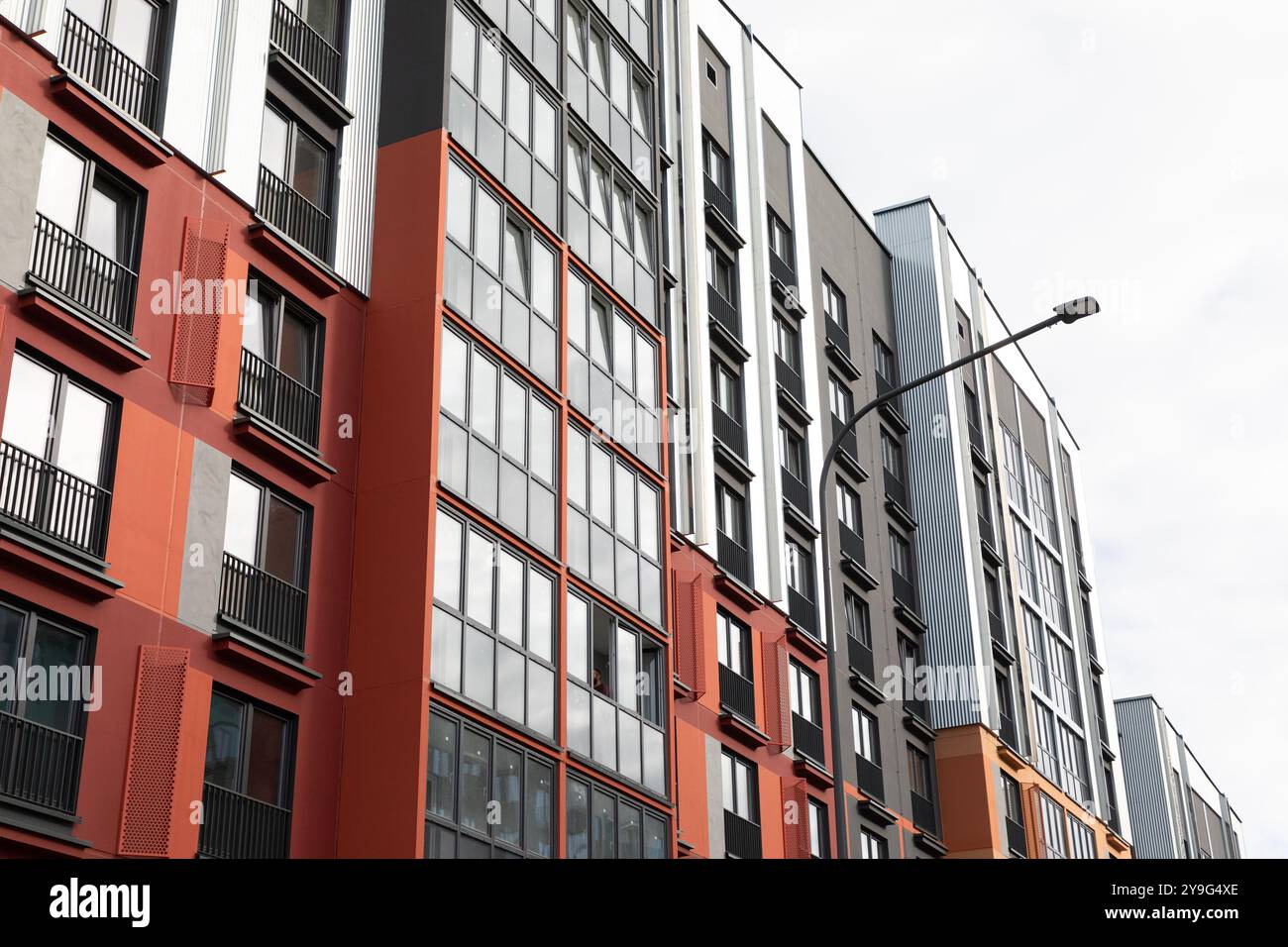 Modern high-rise apartment buildings in a residential area showcasing ...