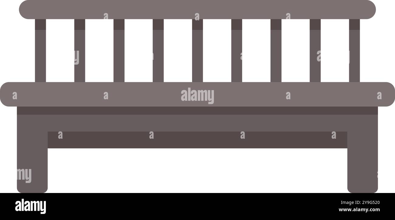 Simple illustration of a wooden bench presenting an empty seat ...