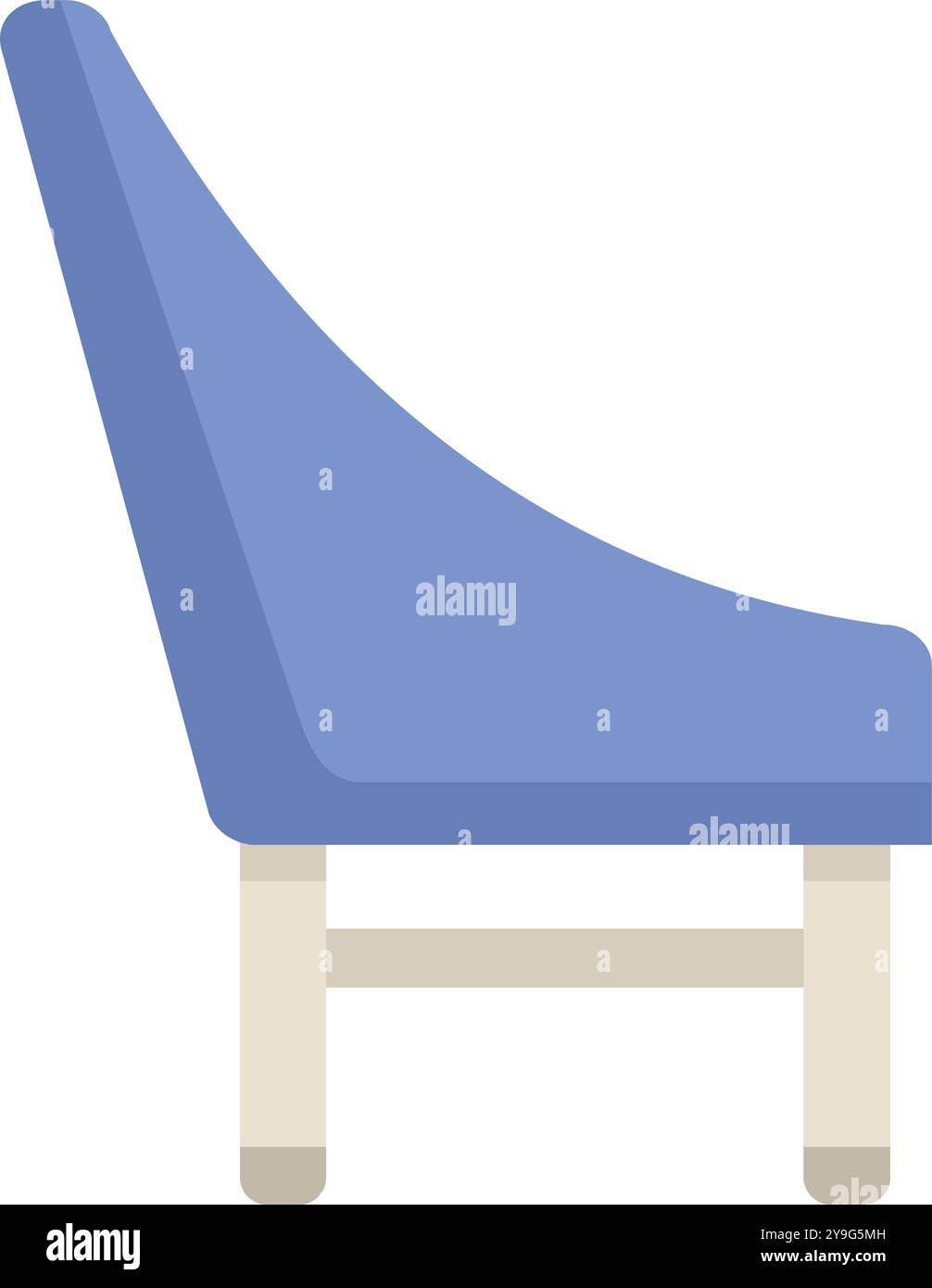 Simple vector illustration of a modern armchair with a blue seat and ...