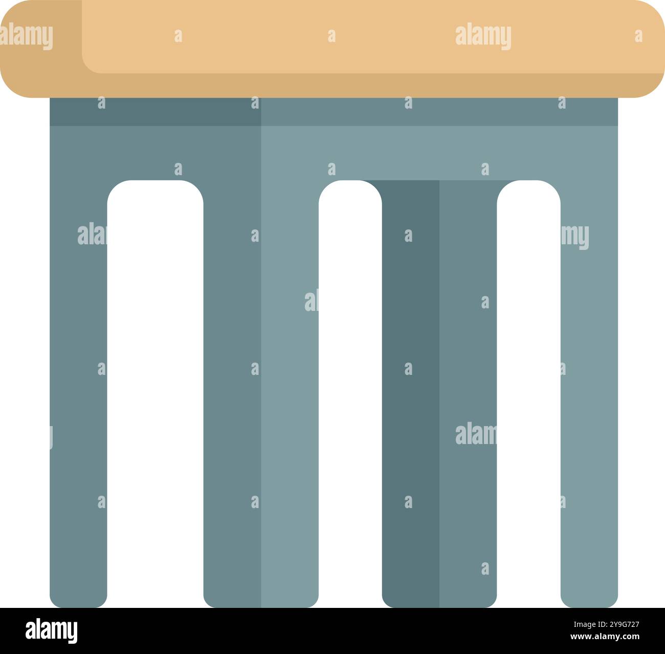 Simple plastic stool with four legs and rounded corners being isolated ...