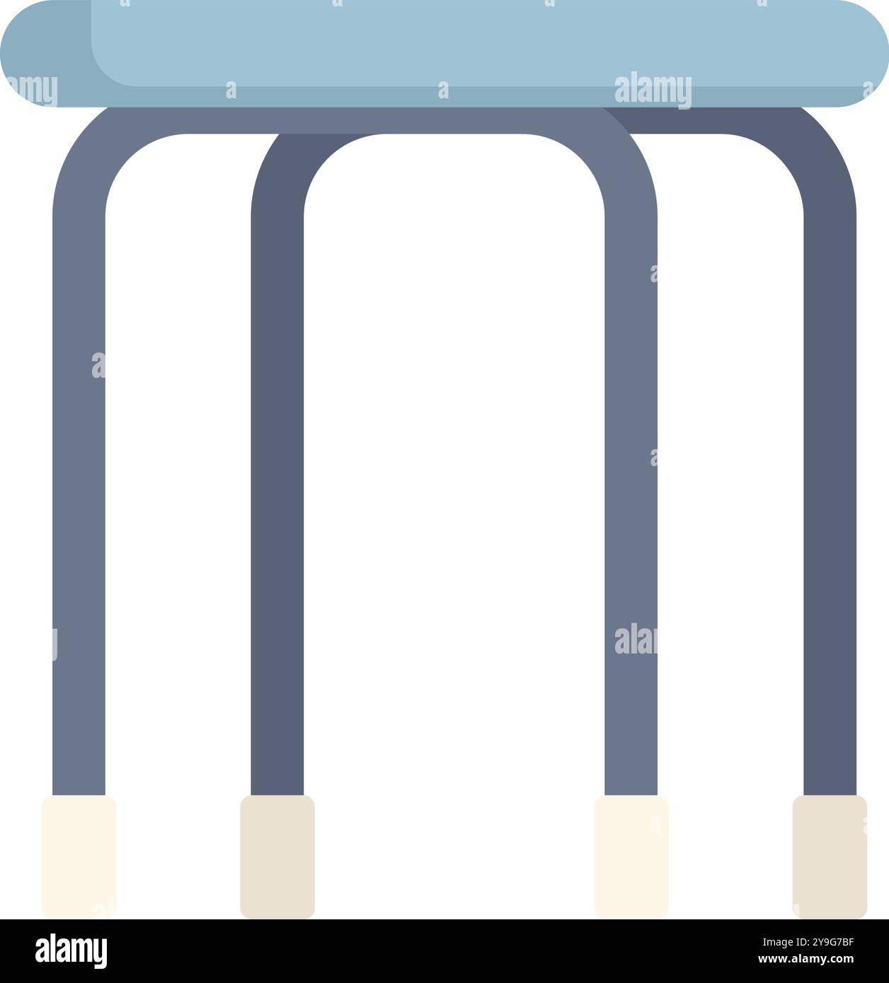 Simple modern round stool with four legs isolated on white background ...