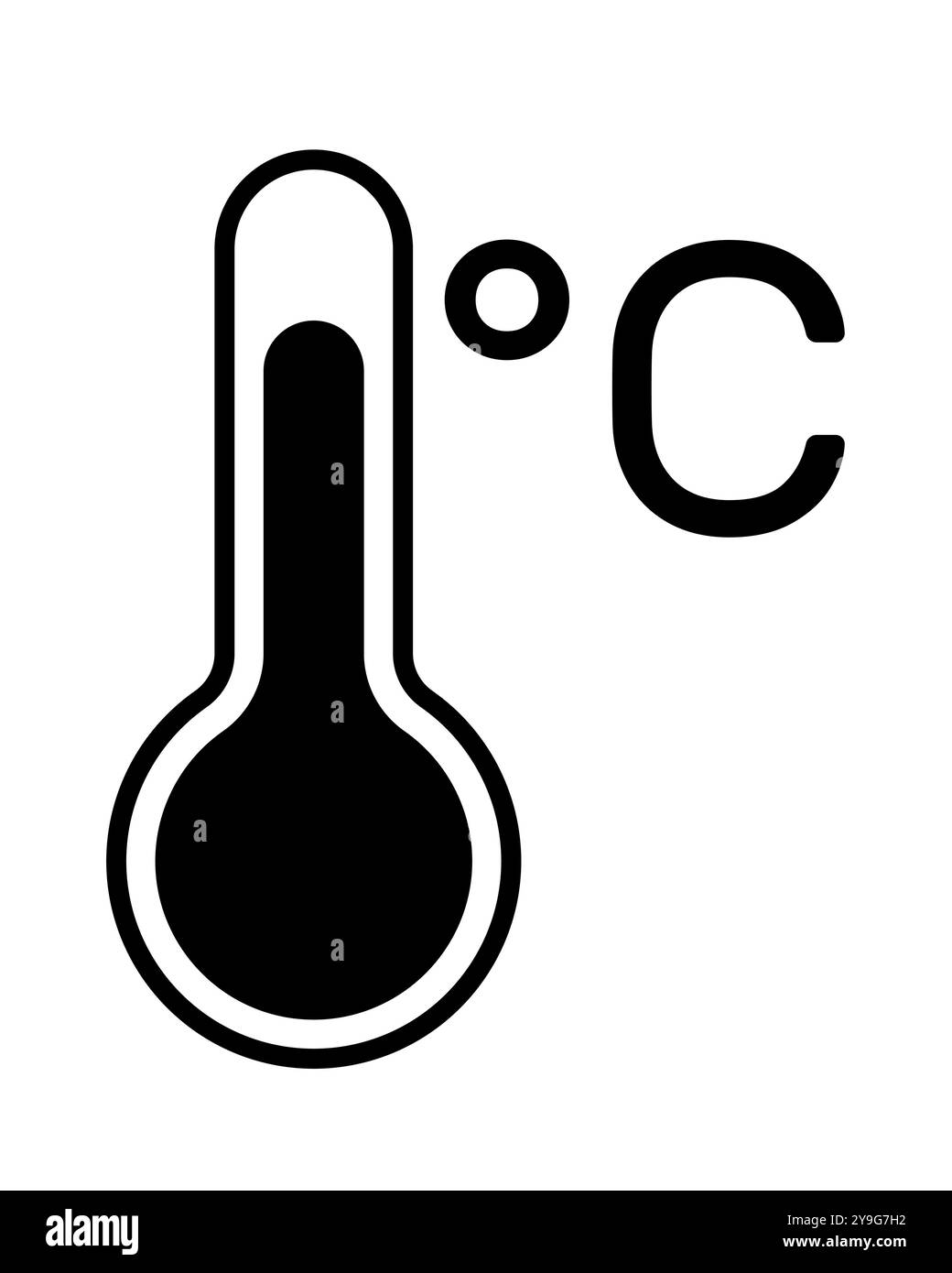 thermometer icon temperature symbol, black and white vector ...