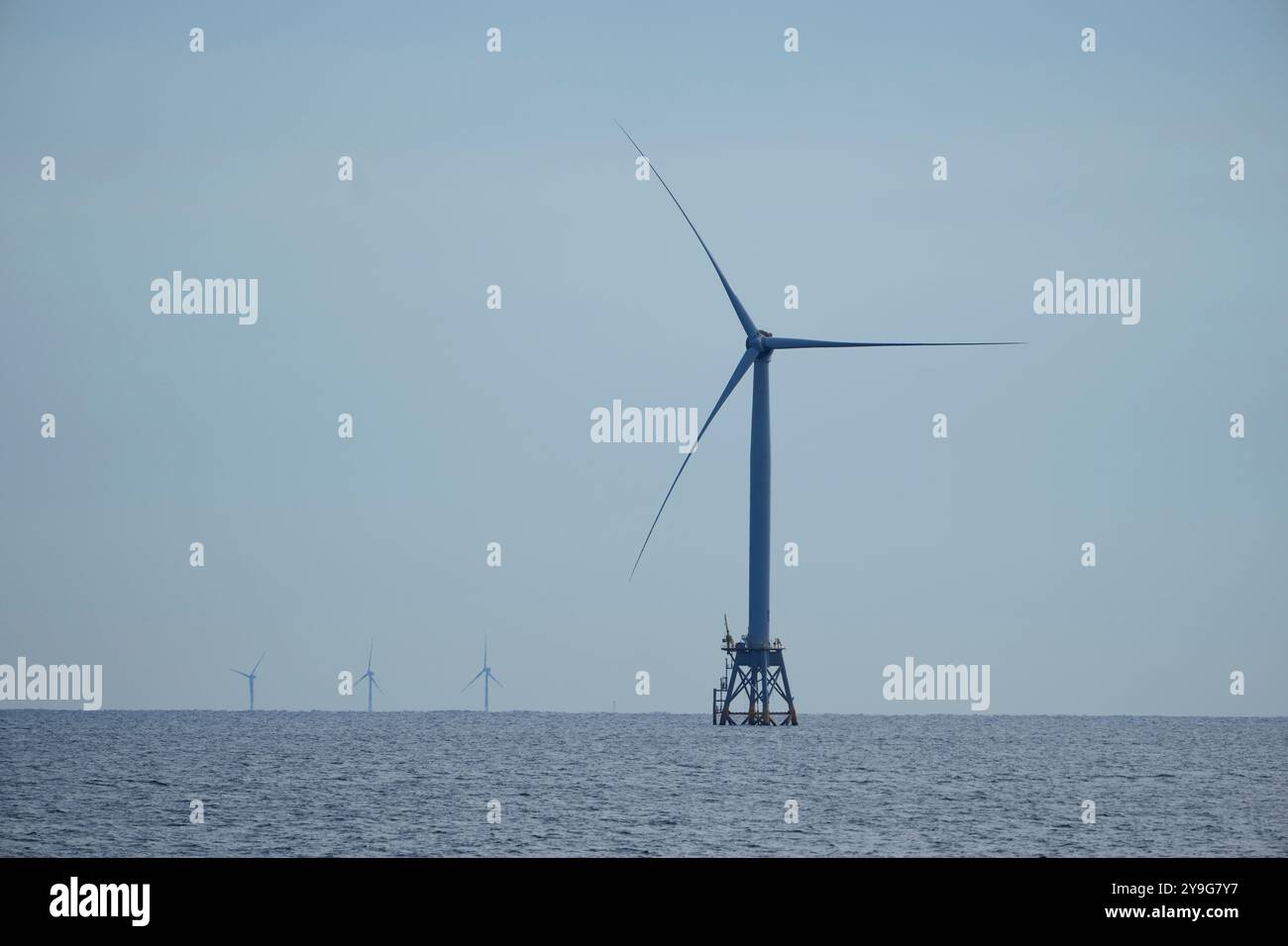 The wind turbines of South Fork Wind are seen behind a Block Island ...