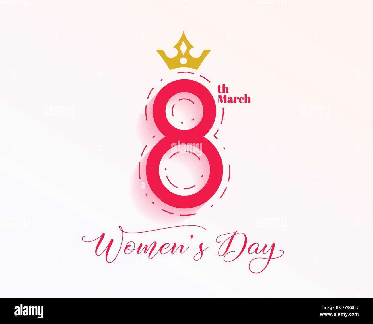 happy 8th march women's day event background with golden crown vector ...