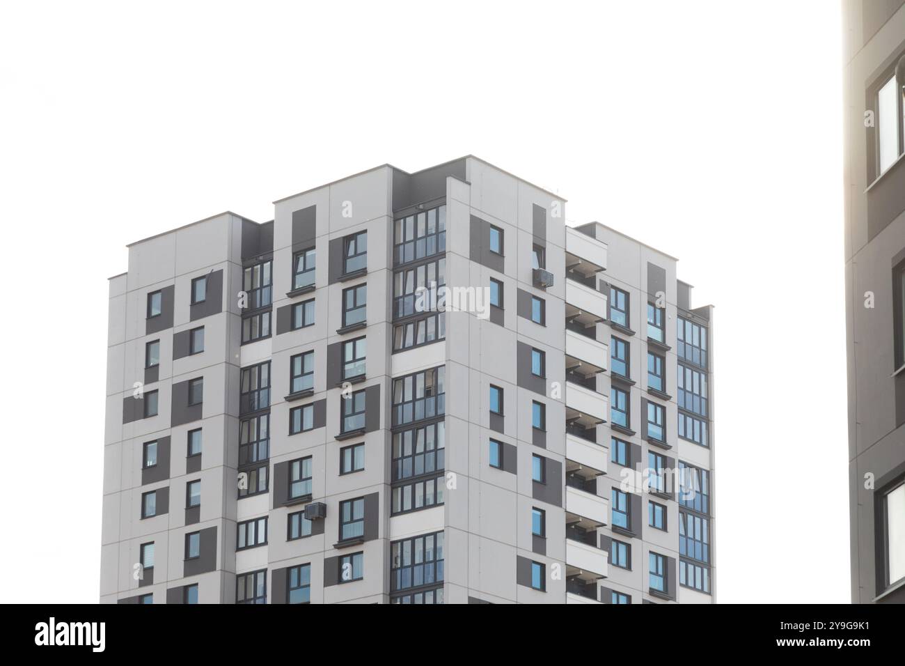 High-rise apartment buildings in a modern residential area highlighting ...