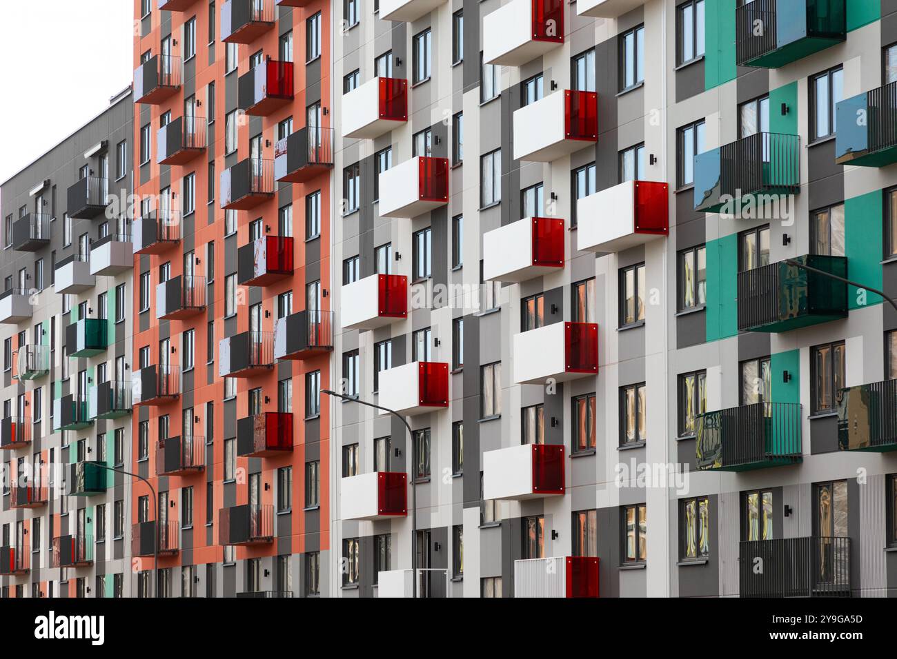 High-rise apartment buildings in a modern residential area featuring ...