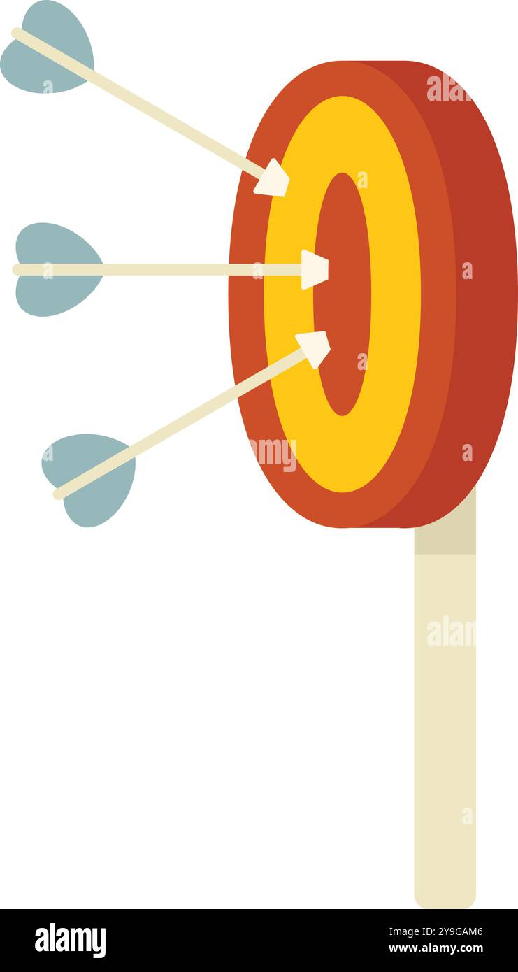 Archery target with three arrows lodged in the bullseye Stock Vector ...