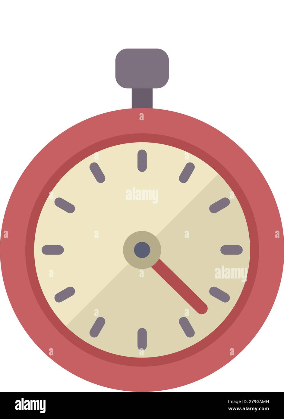 Red stopwatch with its hand moving, measuring time in a simple and ...