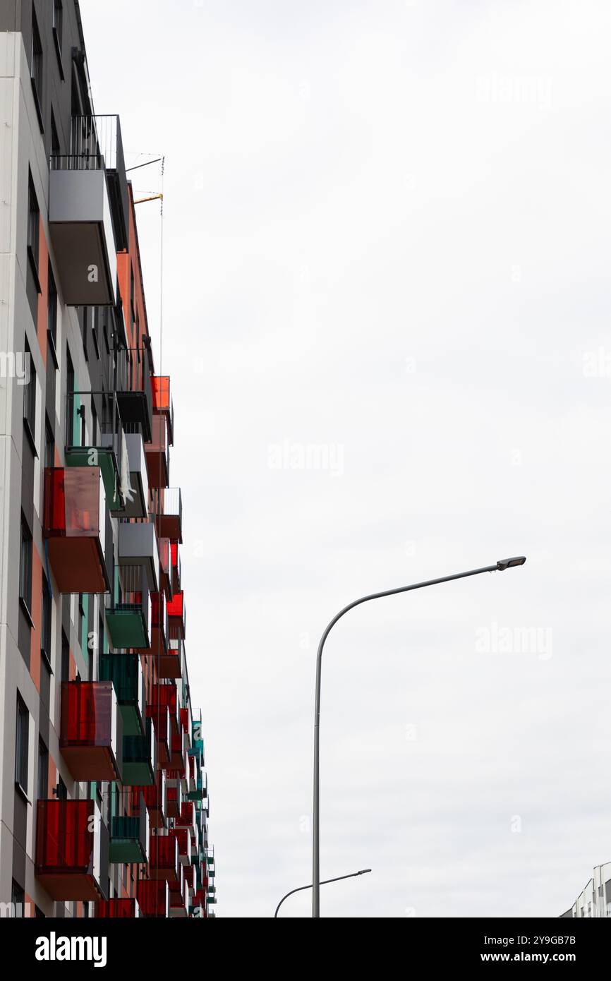 The view captures multiple high-rise apartment buildings in a ...