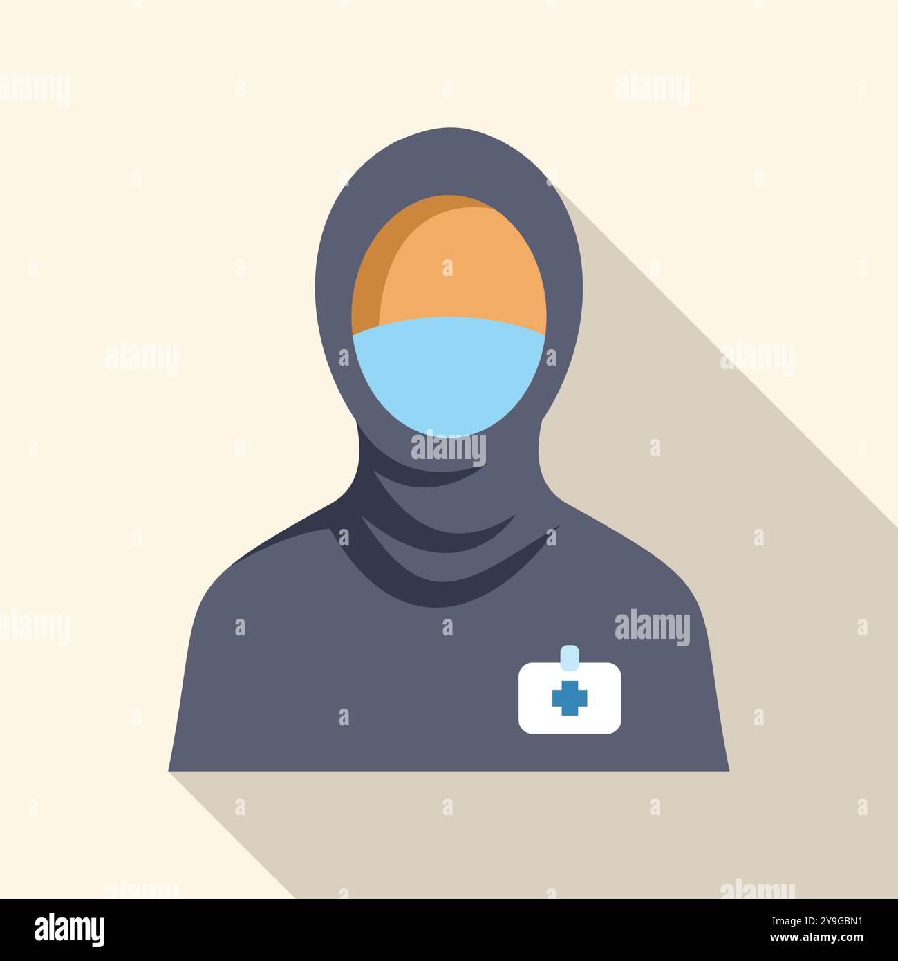 Female healthcare professional wearing a hijab and a medical mask ...