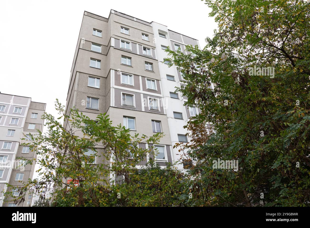 Tall, modern apartment buildings tower over their surroundings, set in ...