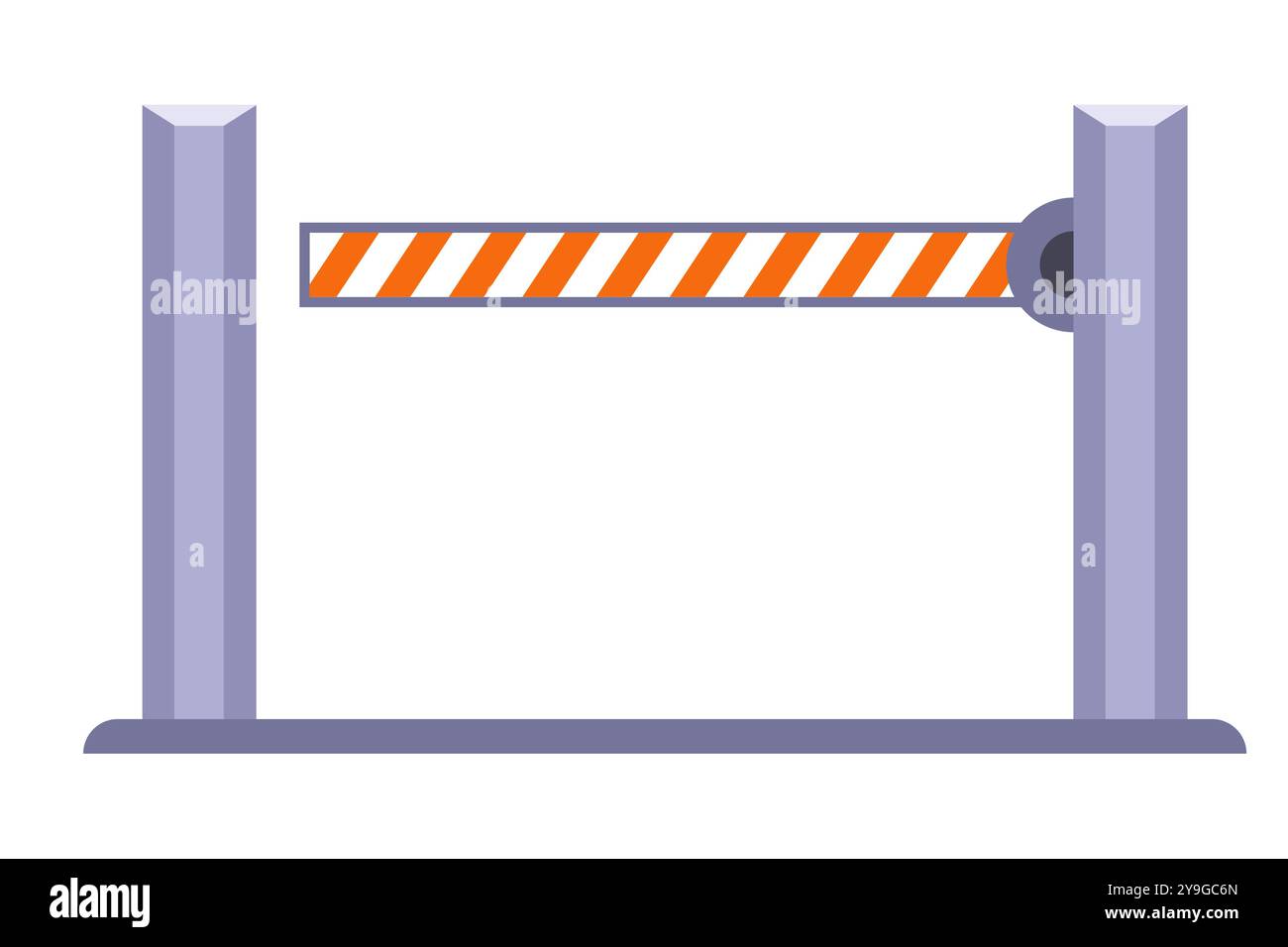 barrier to pass cars. border post. flat vector illustration Stock ...