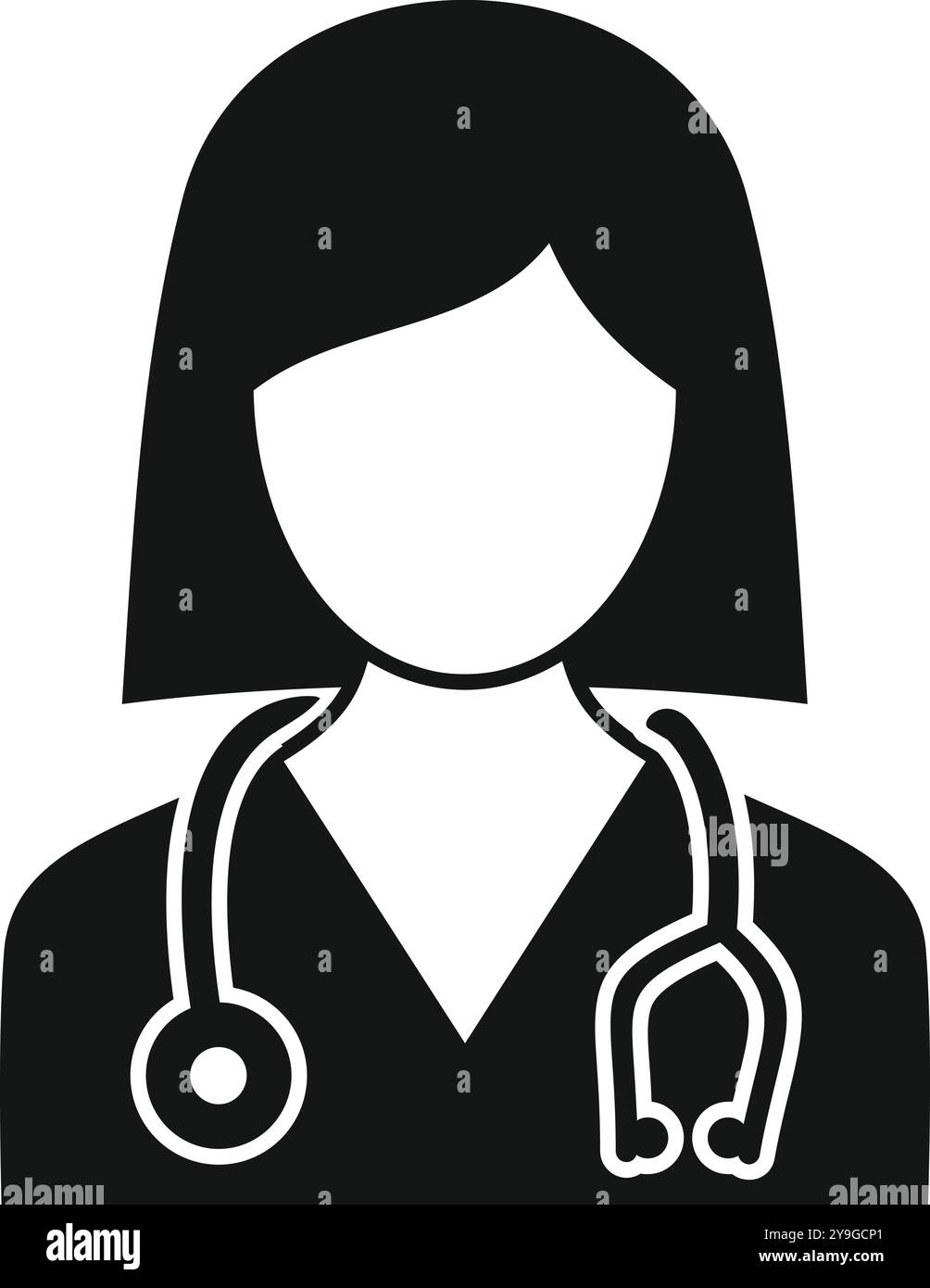 Doctor stethoscope around neck icon hi-res stock photography and images ...