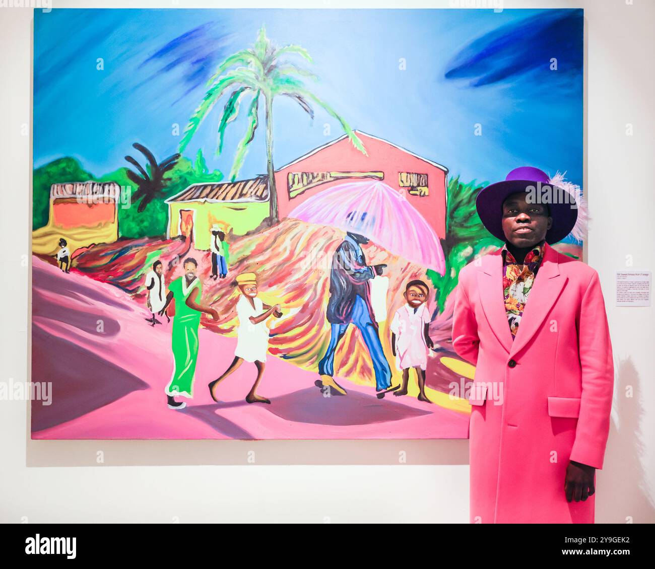 London, UK. 10th Oct, 2024. Artist Sol Golden Sato with his work Mr ...