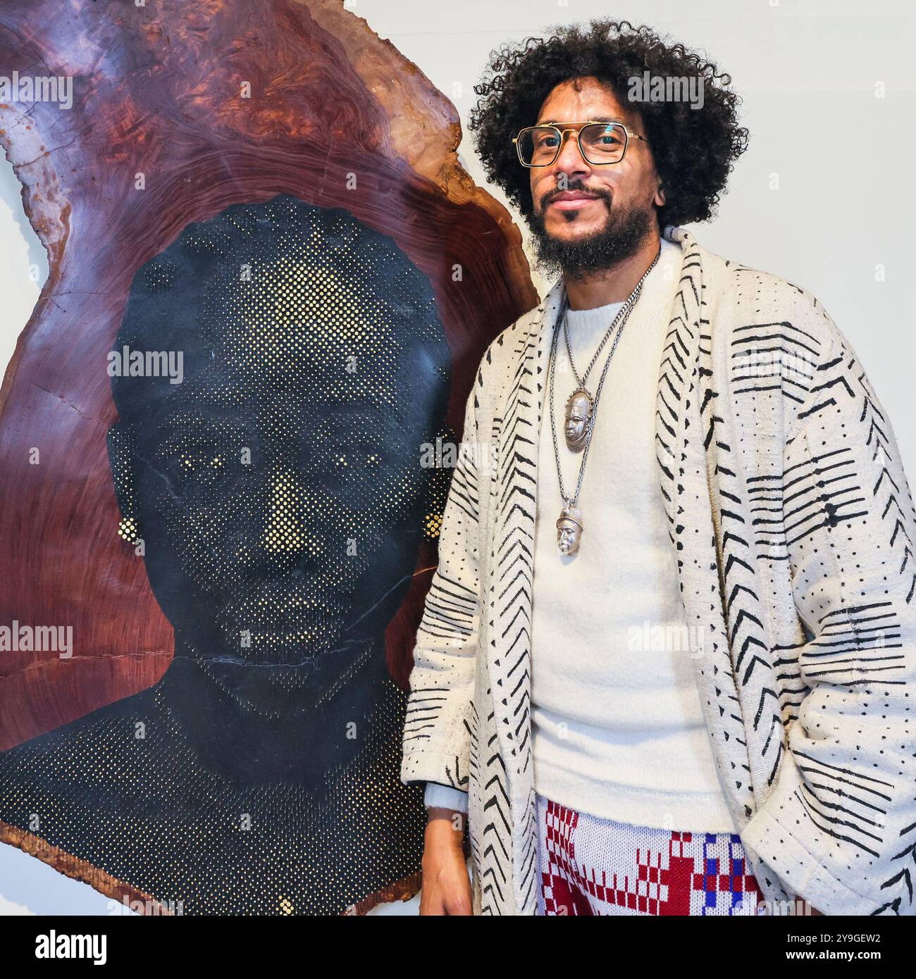 London, UK. 10th Oct, 2024. Artist Alexis Peskine with his work ISI o ...