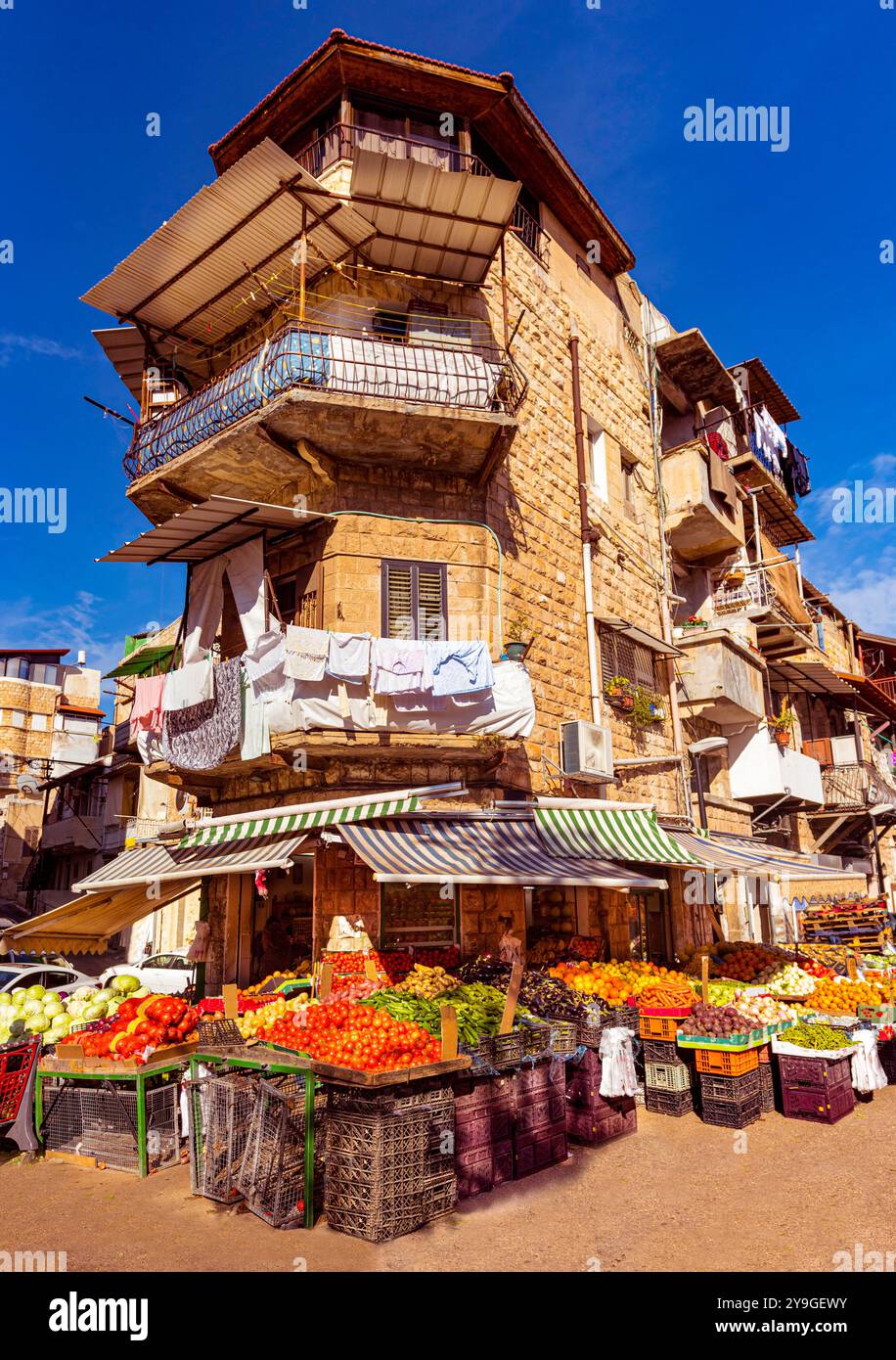 The Arabic suq in the city of Haifa, Israel., Middle East Stock Photo ...