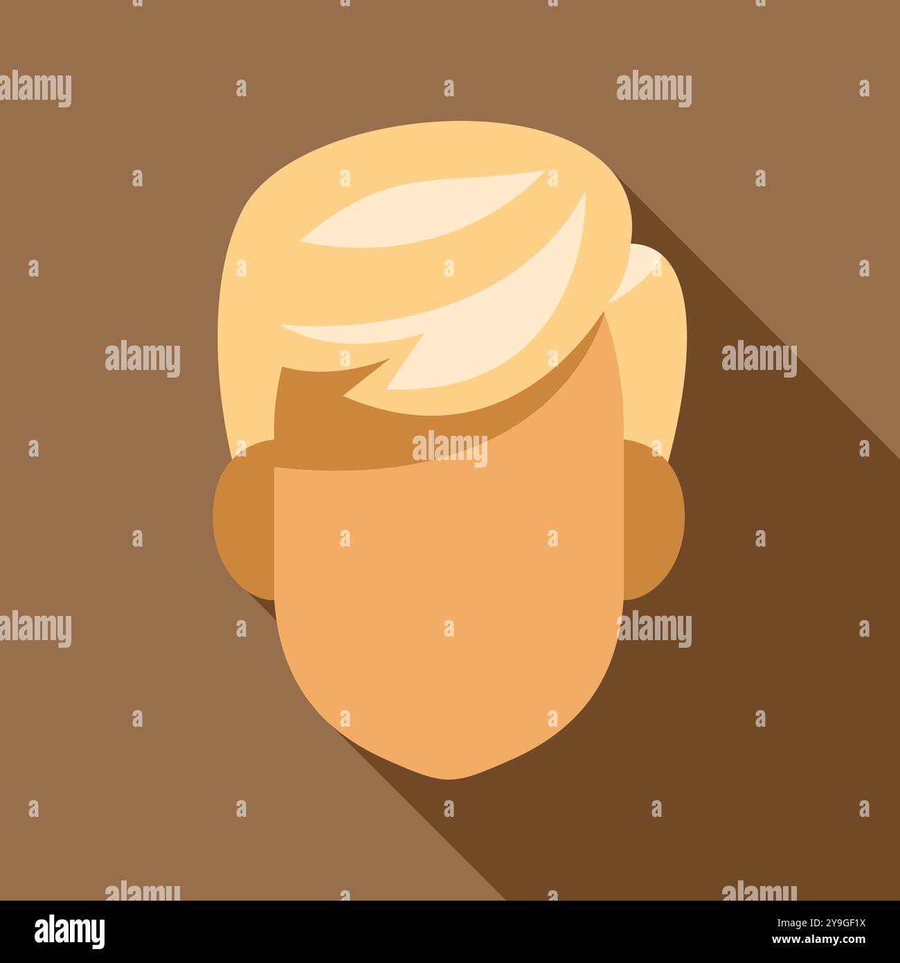 Simple flat design illustration of a man with blond hair, faceless ...