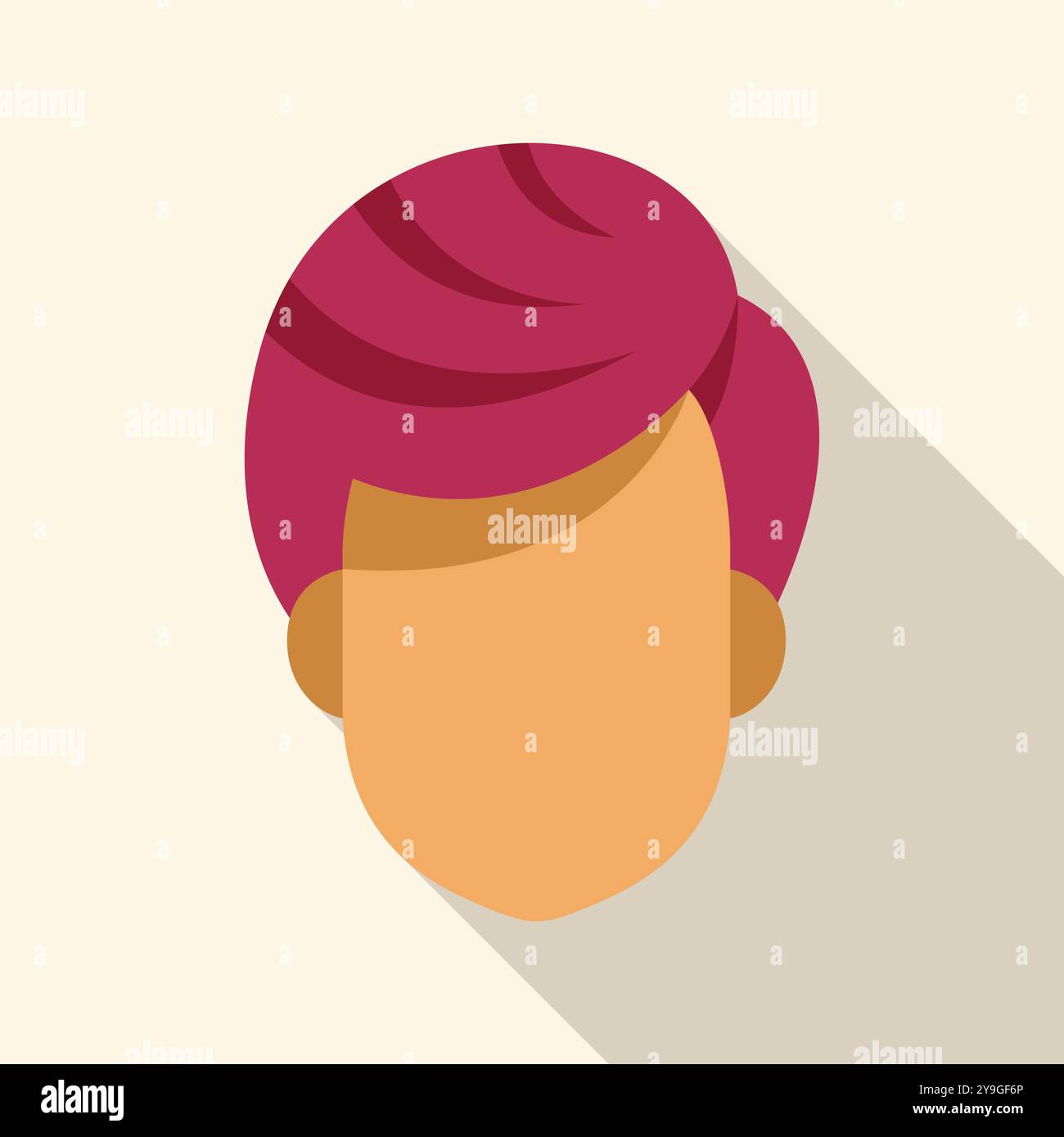 Faceless male character with pink hair is looking forward in this ...