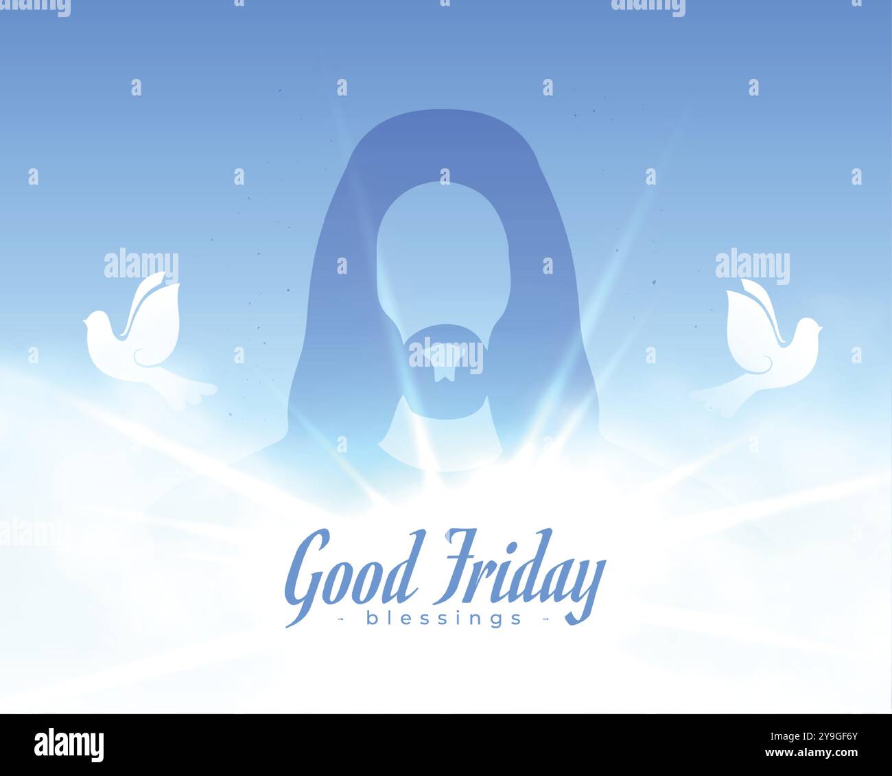 good friday the saint's day greeting card with cloud and peace bird ...