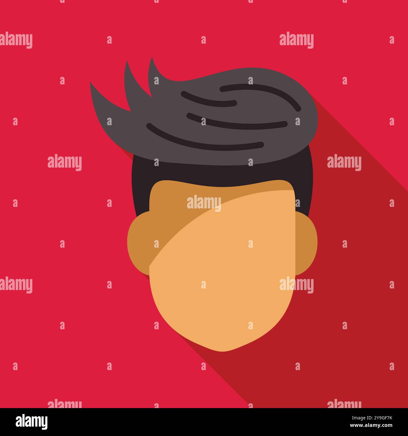 Faceless male avatar with trendy hairstyle, representing modern young ...