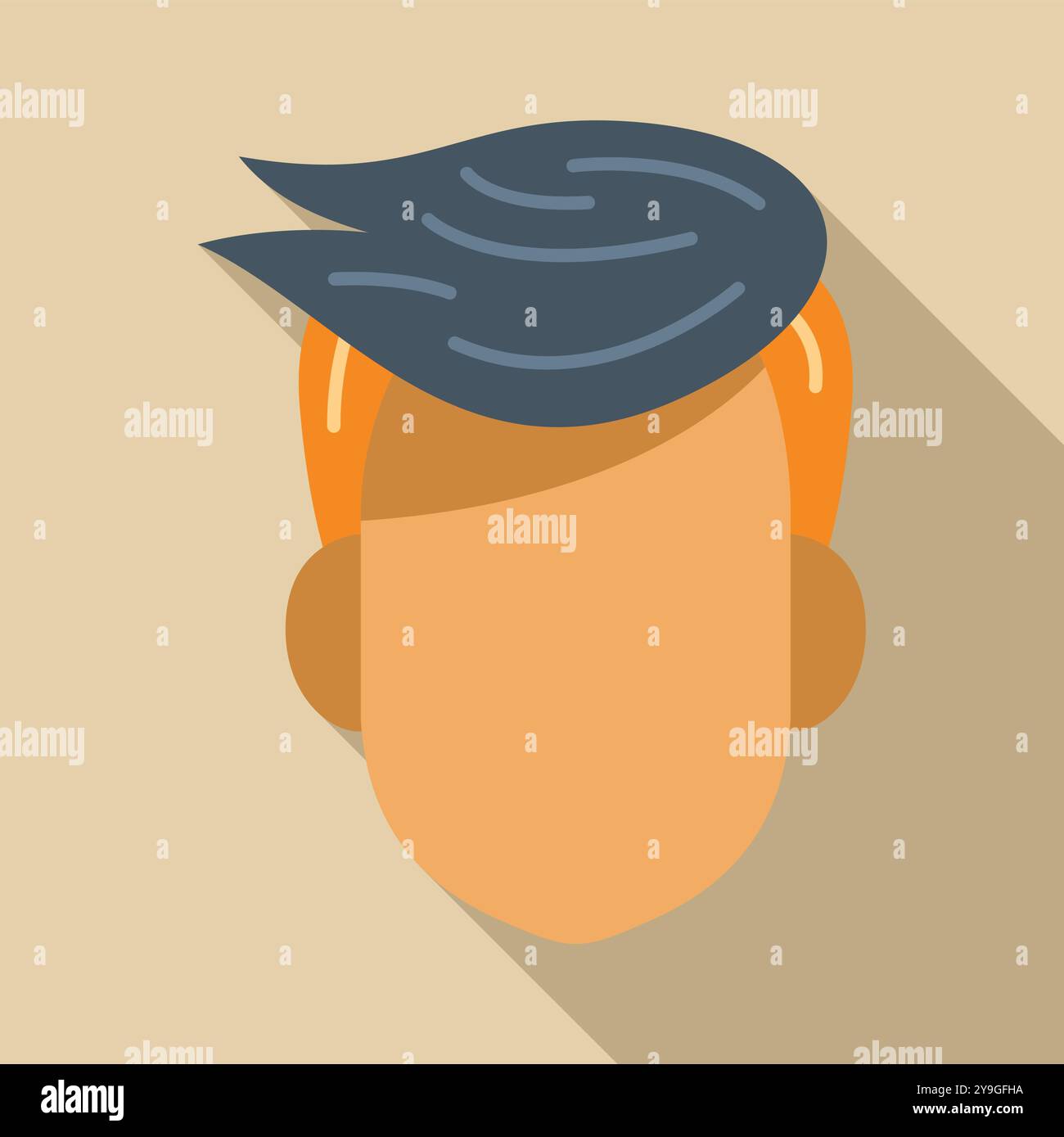 Simple vector illustration of a man facing forward with his head tilted ...