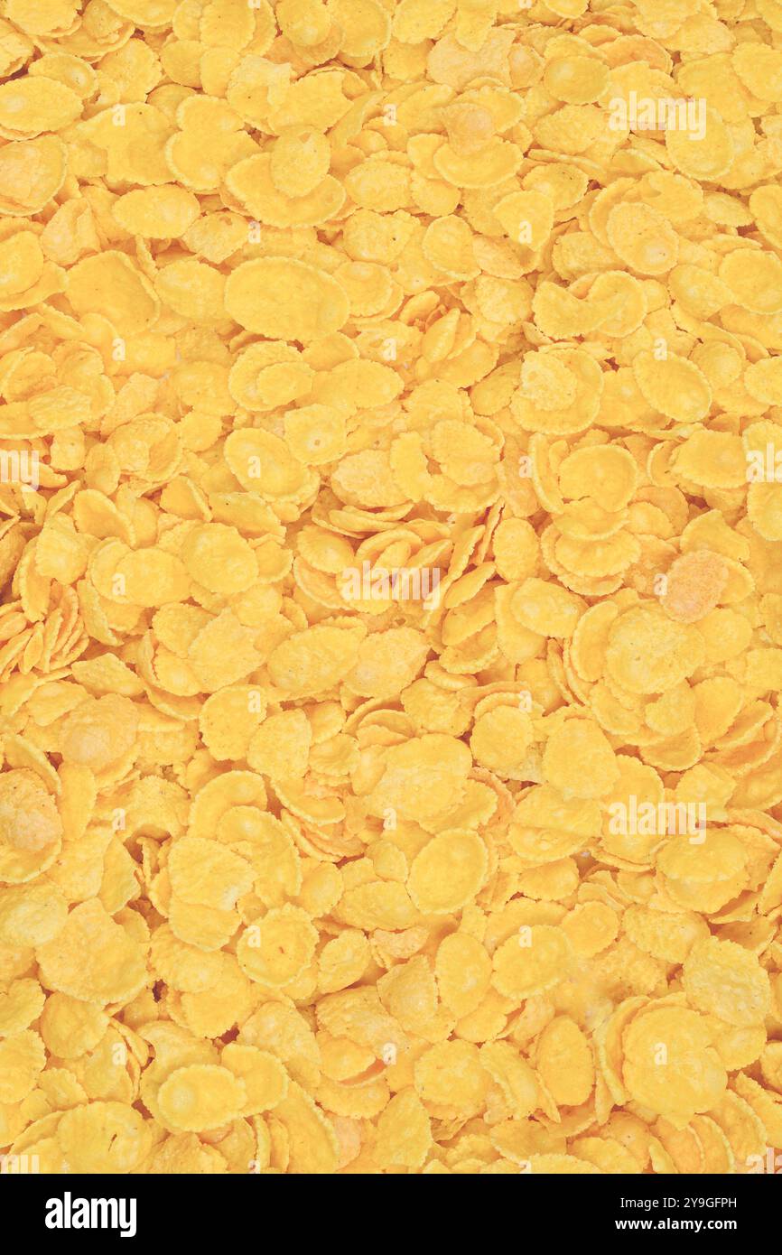 Corn-flakes background and texture. Top view. cornflake cereal box for ...