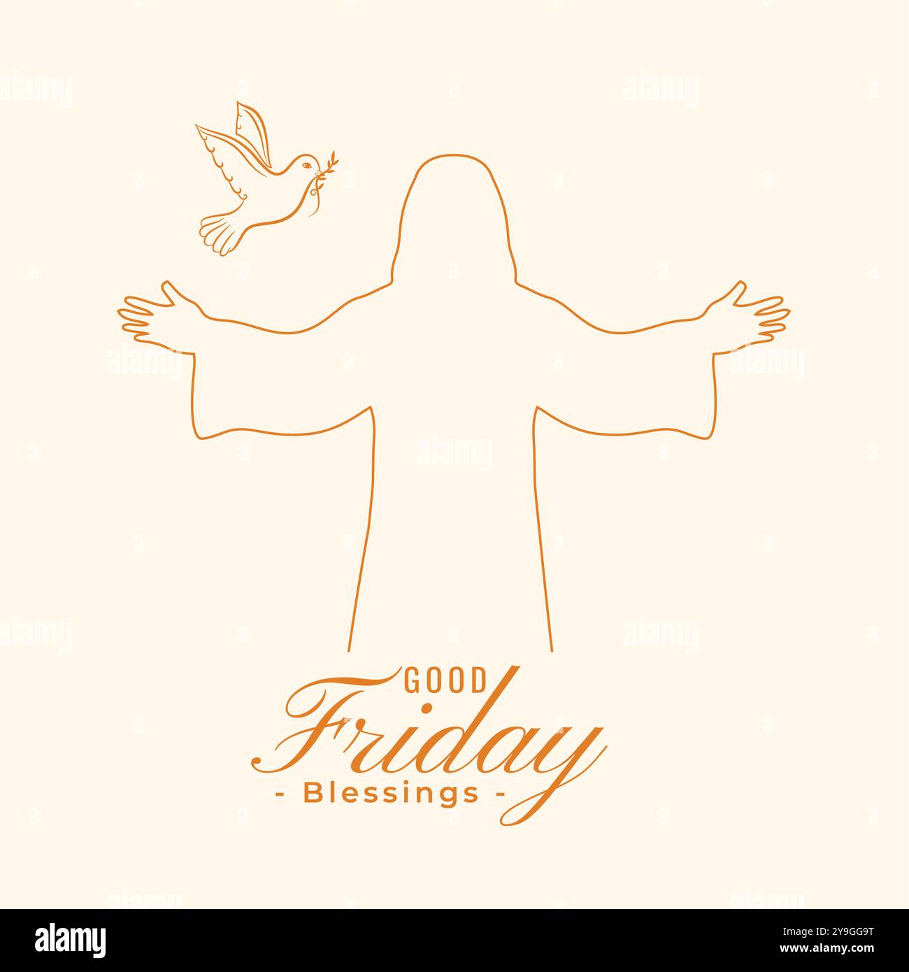 line style good friday religious card show your love for god vector ...