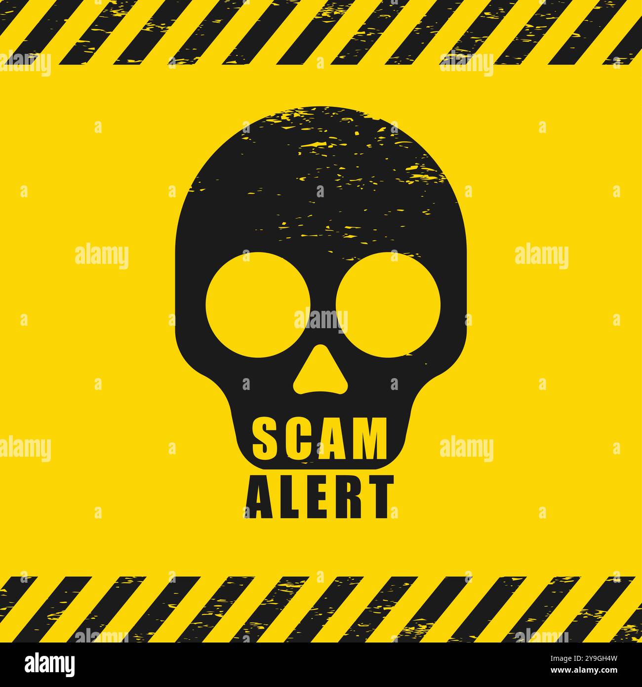 fraud alert warning background stay safe from online scam vector Stock ...