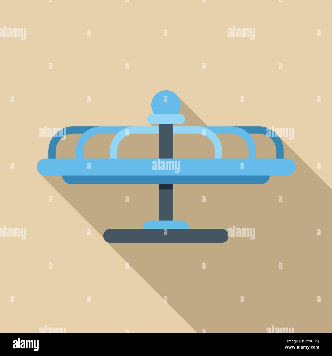 Minimalist illustration of a roundabout spinning on a playground, in ...