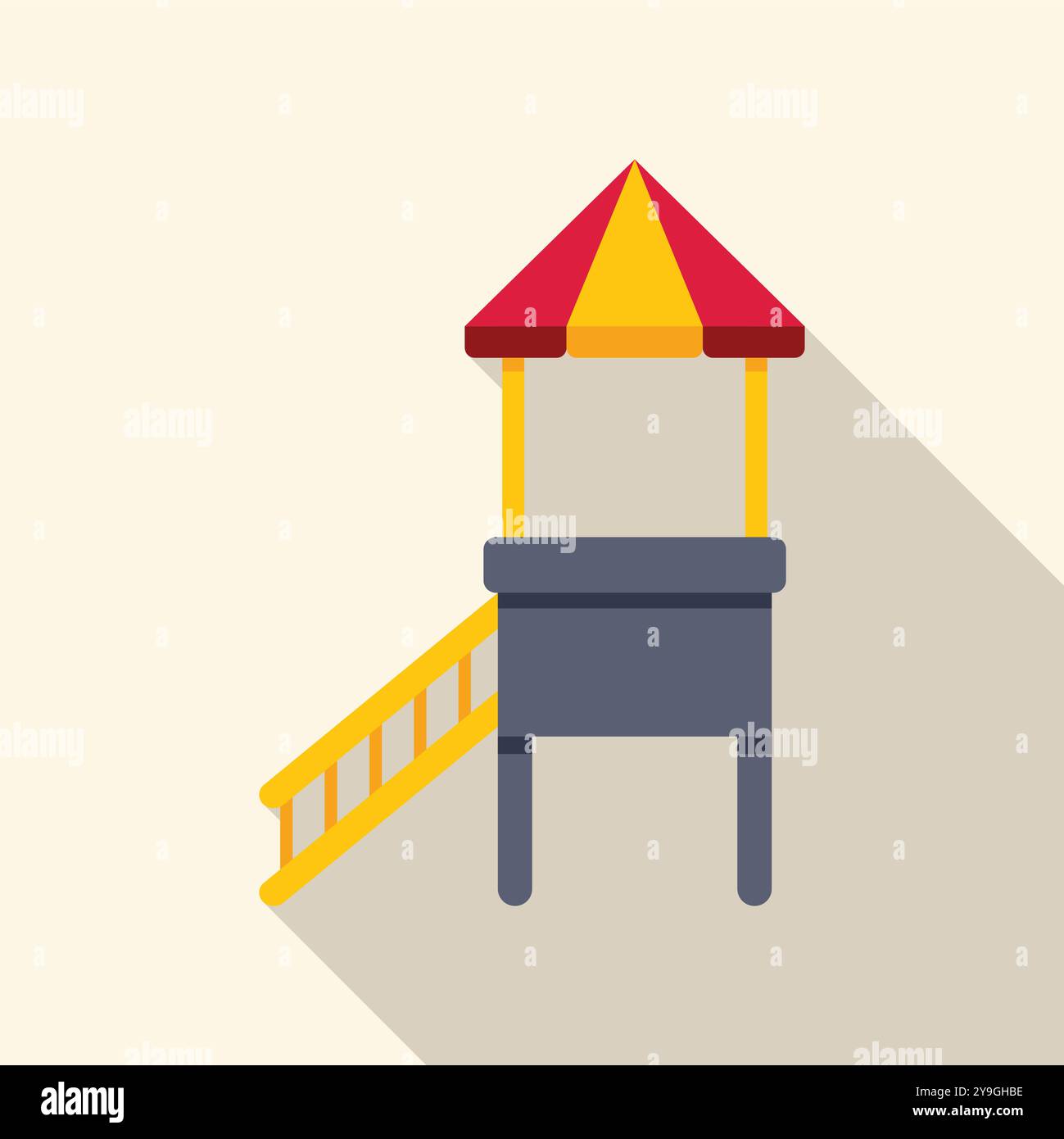 Simple and colorful icon of a play structure, perfect for design ...
