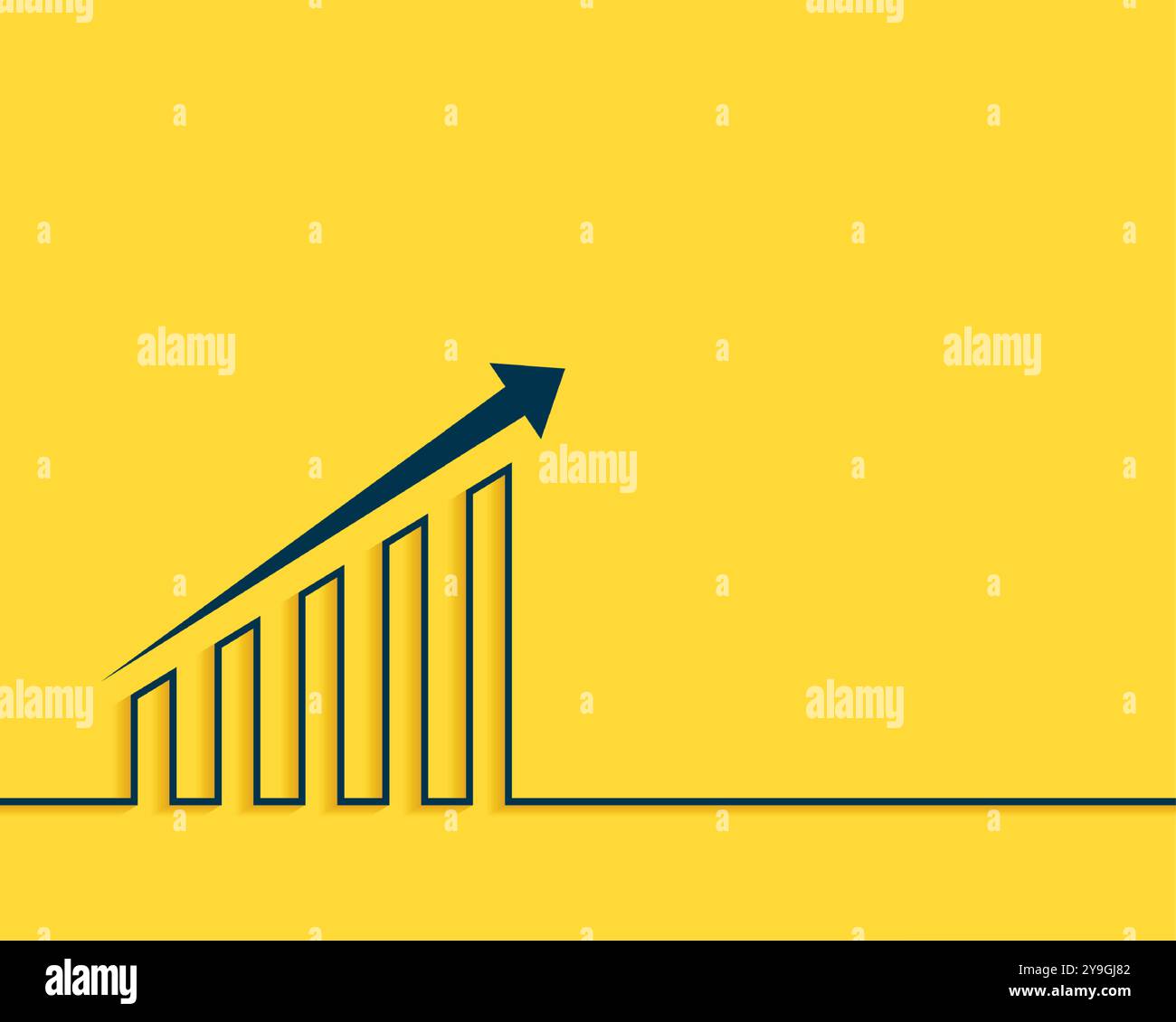 business success growth chart with upward direction arrow vector Stock ...